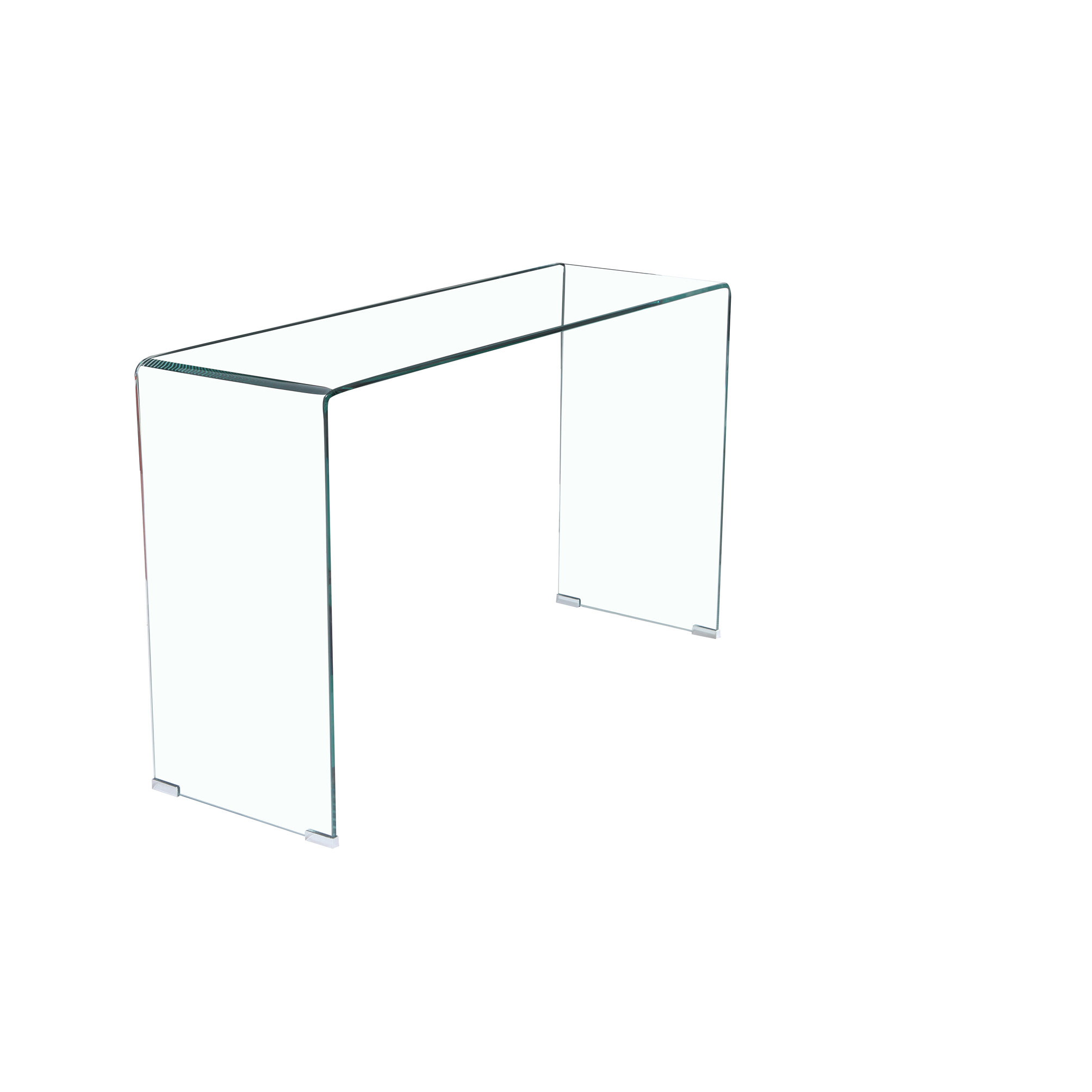 Ivy Bronx Glass Console Table, Transparent Tempered Glass Console Table ...