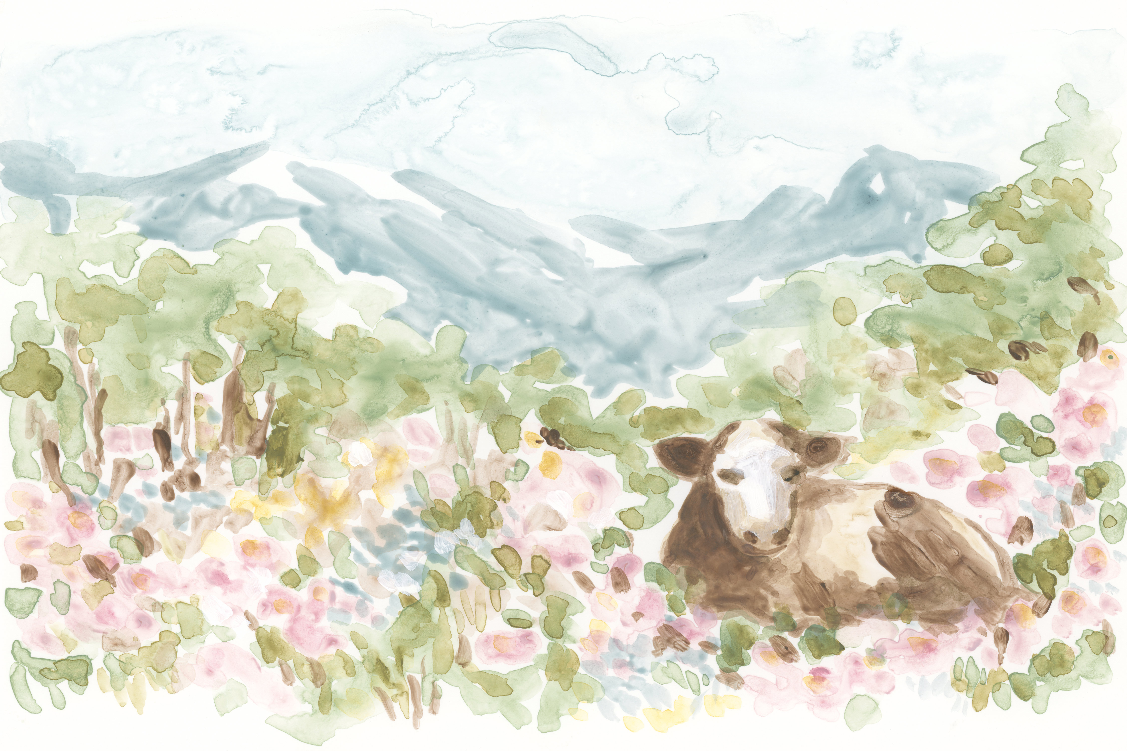 August Grove® Avilyn Cow Meadow V On Canvas by June Erica Vess Print ...