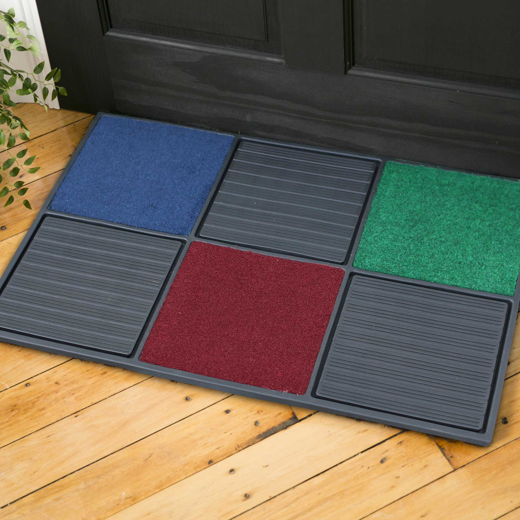 Ebern Designs Non-Slip Colorblock Rubber Door And Floor Mat & Reviews ...