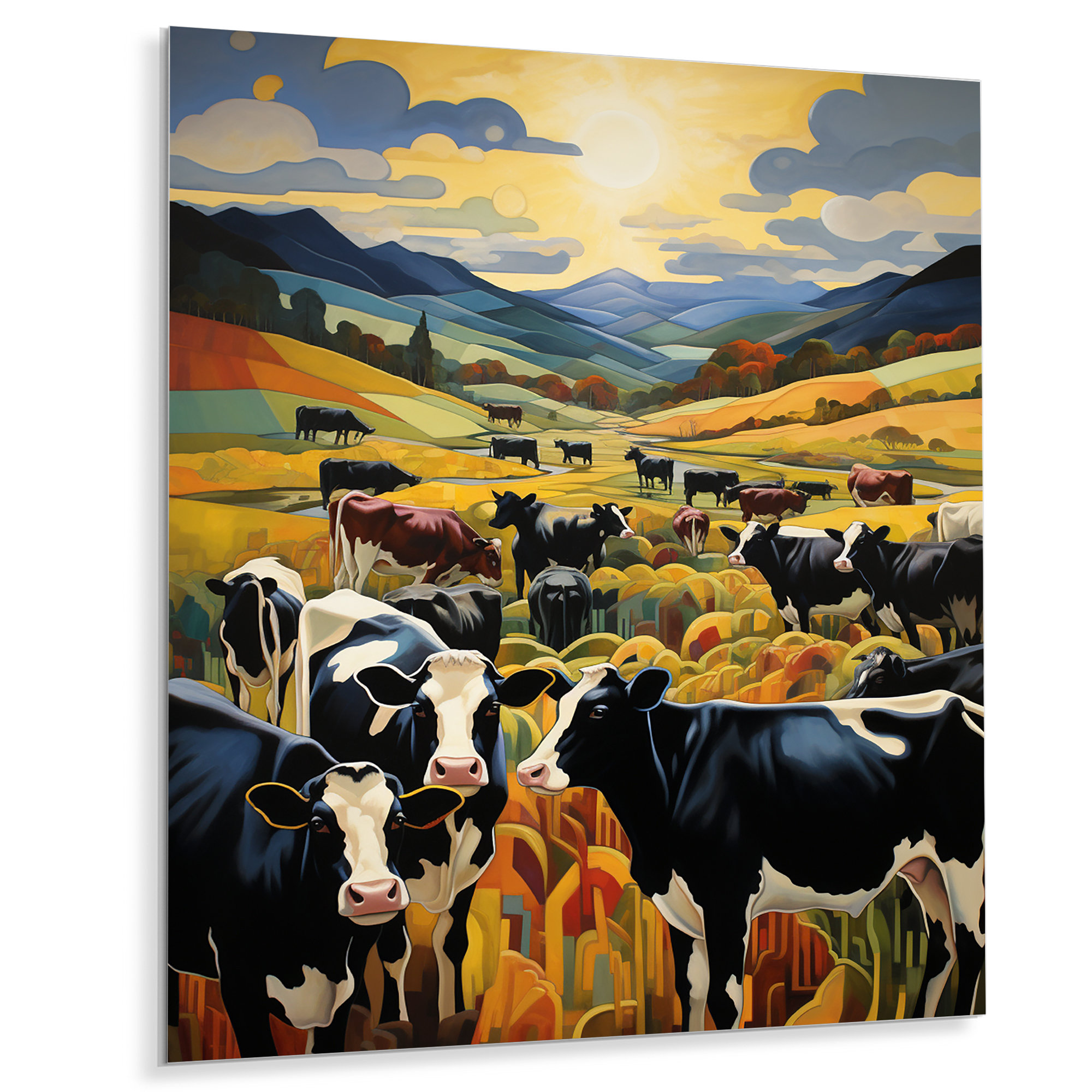 Latitude Run® Cow Grazing Harmony I - Animals Cow Metal Wall Decor ...
