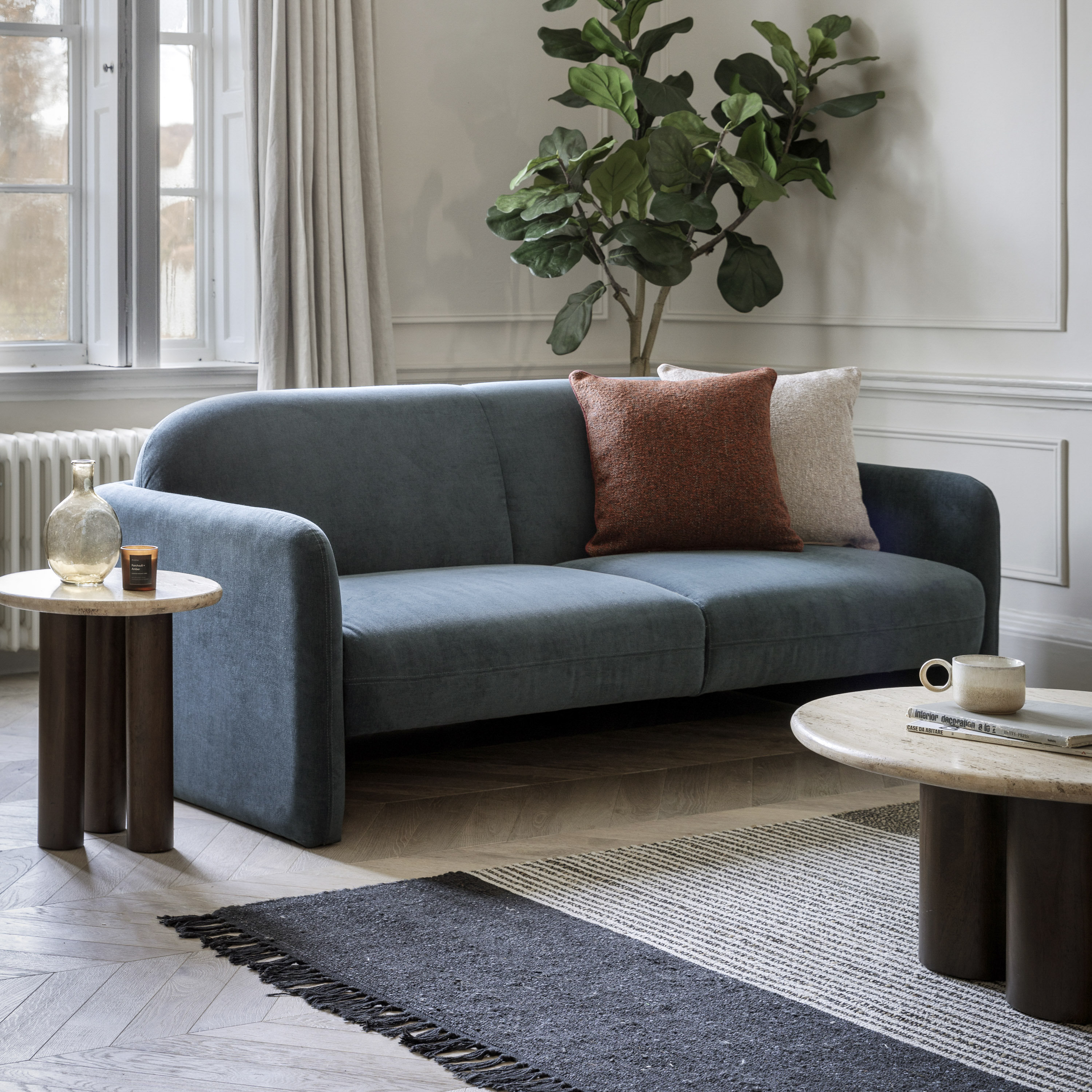 Brayden Studio Braxdyn 3 Seater Sofa Dusty Blue | Wayfair.co.uk
