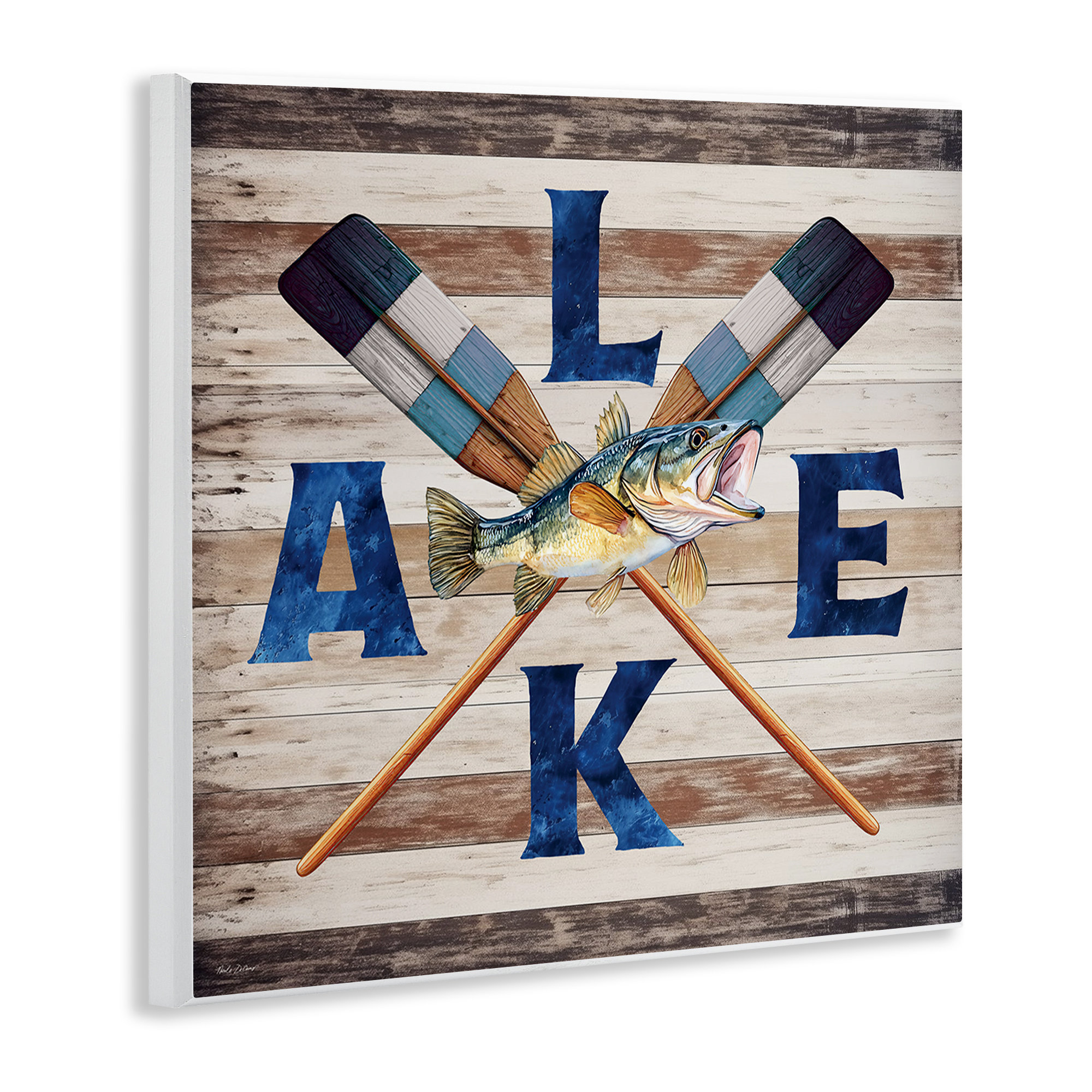 Stupell Industries Rustic Lake Boat Oars Wall Plaque, design by Nicole ...