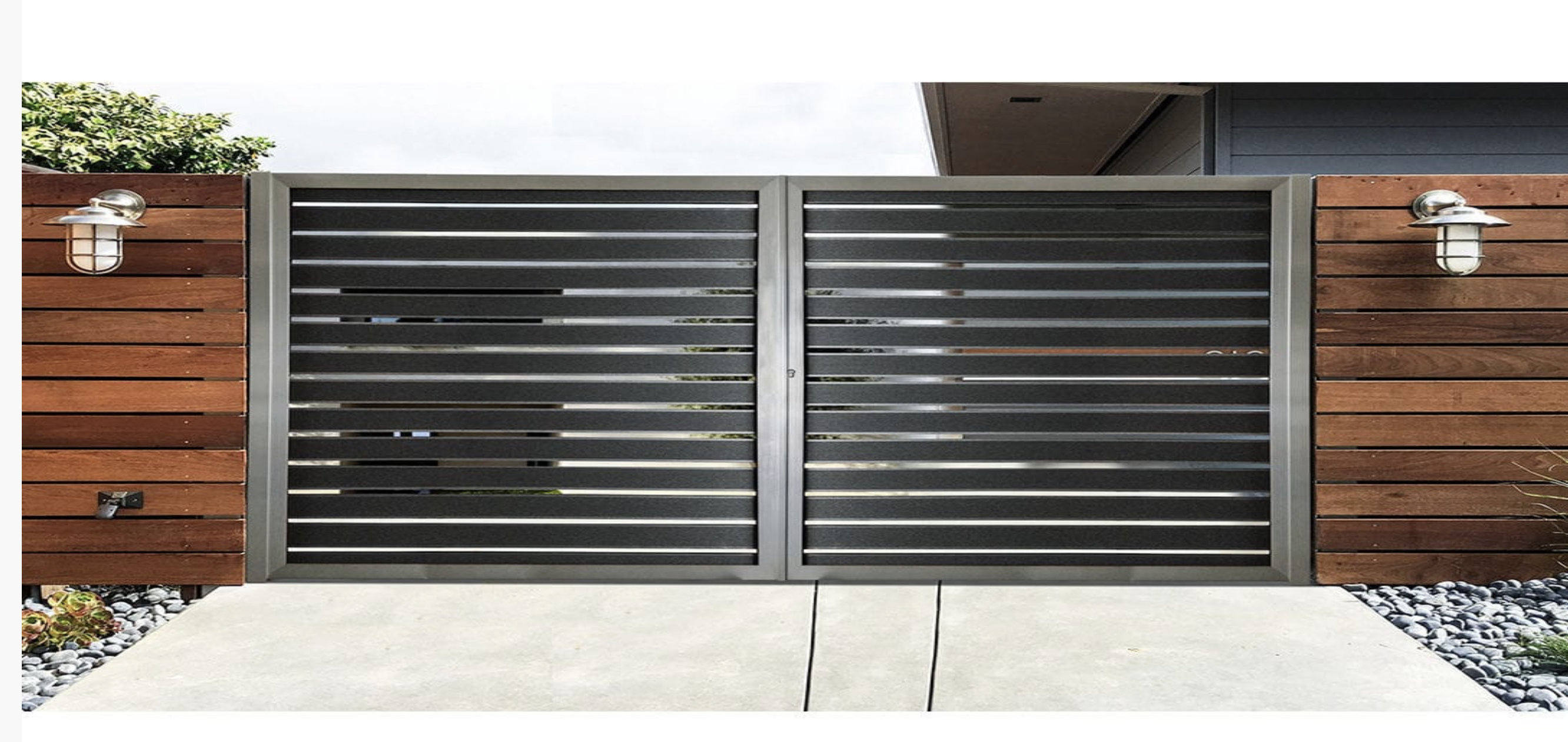 TAIMCO Model 069 Modern Parallel Bars Design Mild Steel Driveway Gate ...