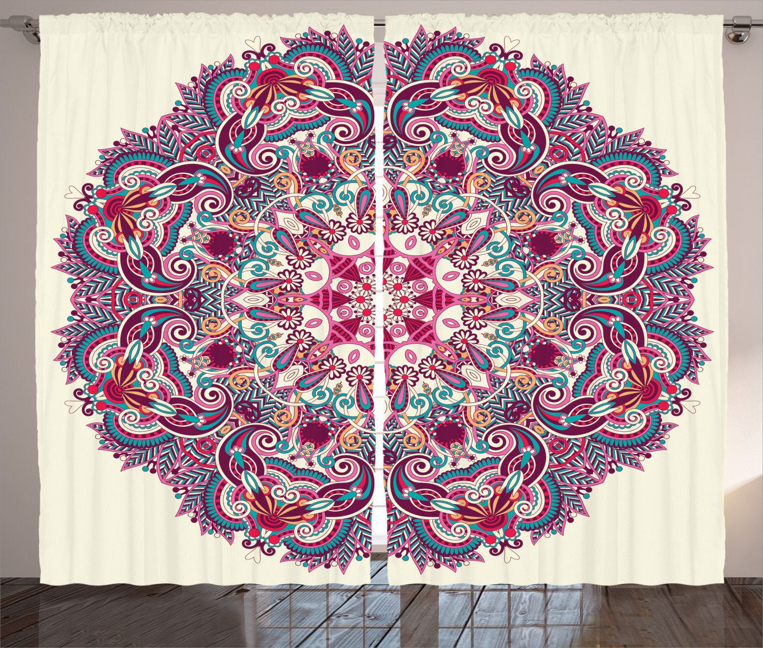 East Urban Home Mandala Semi-Sheer Rod Pocket Curtain Panels | Wayfair