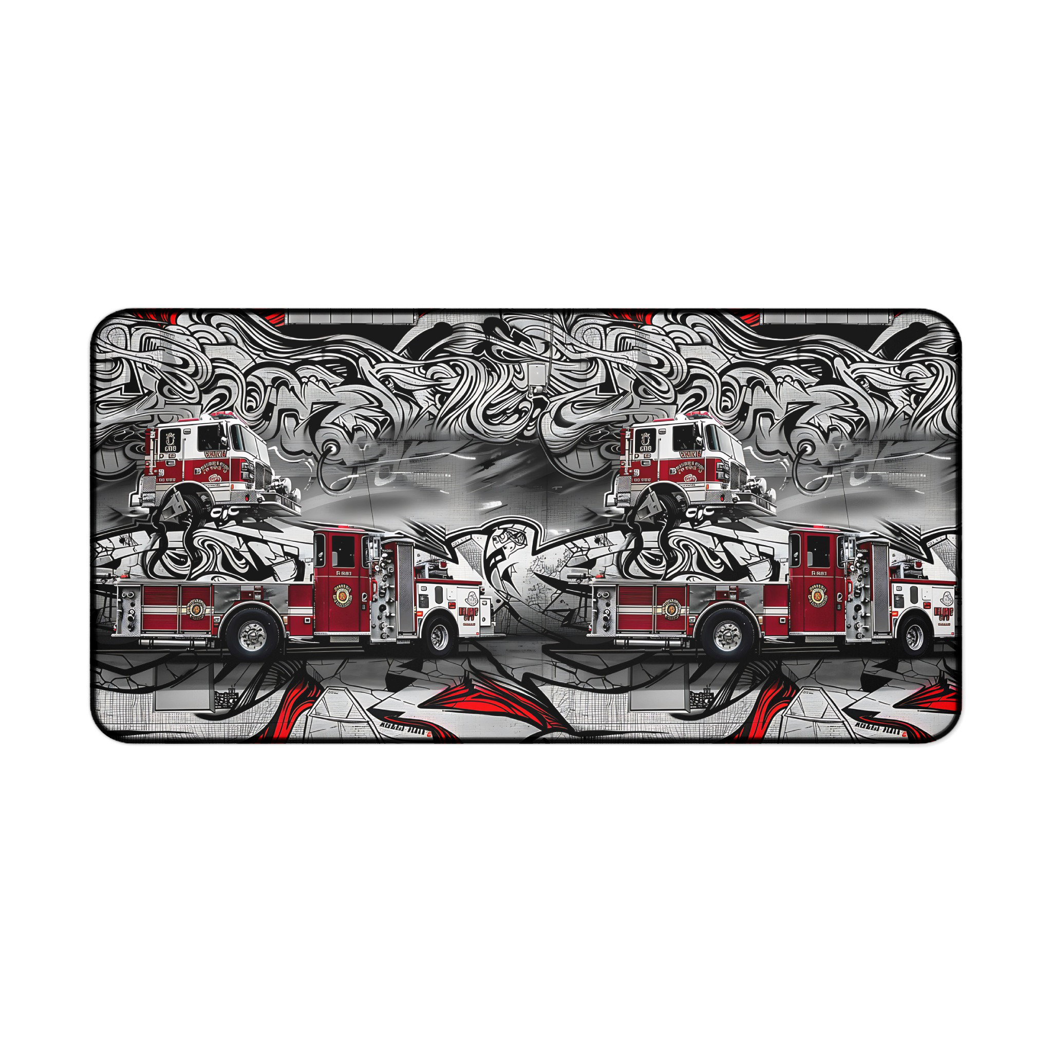 East Urban Home Fire Truck Mouse Mat, Firefighter Gift, Cool Desk Mat ...