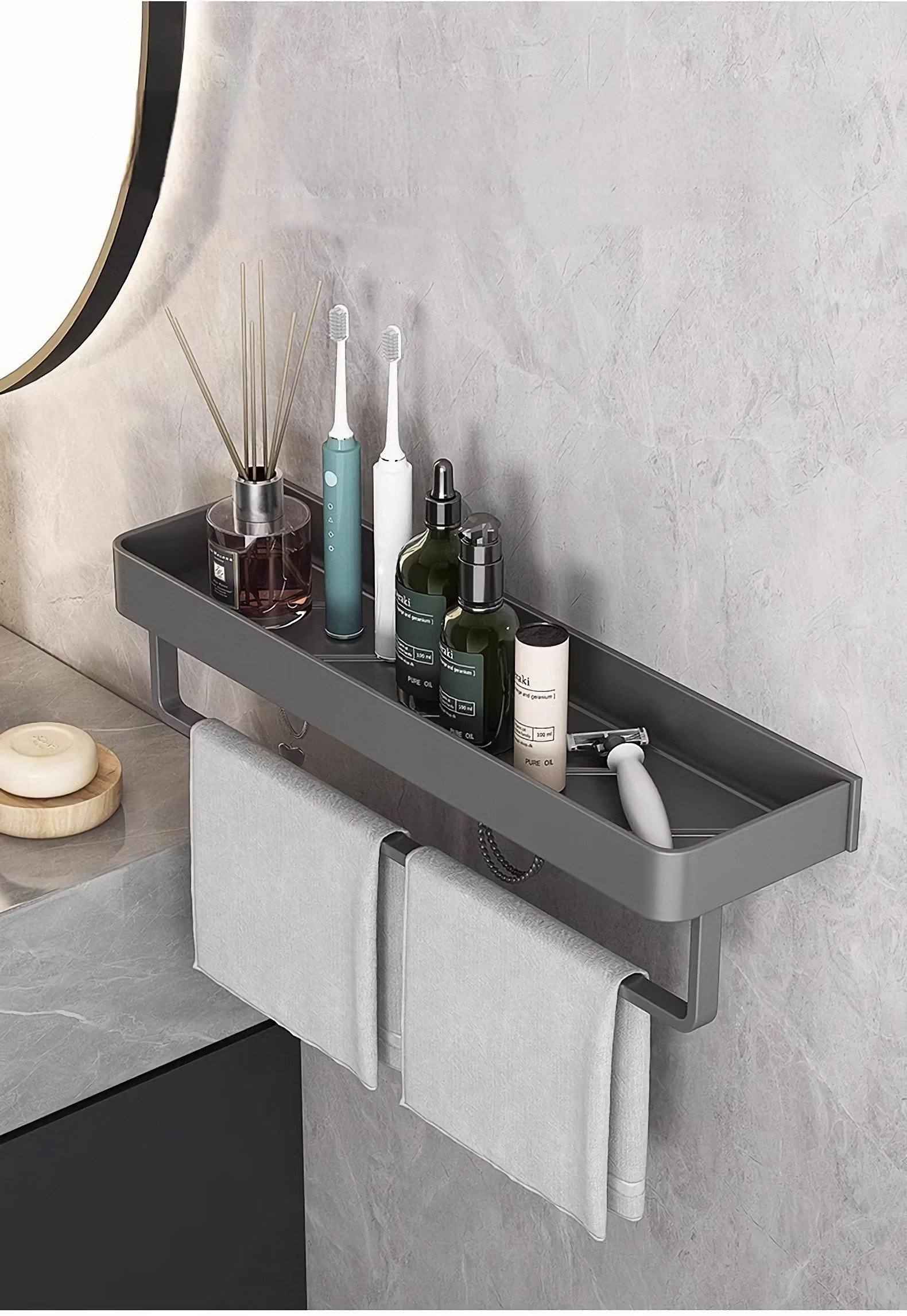 Rebrilliant Wall-Mounted Bathroom Shelf For Toilet And Washbasin - No ...