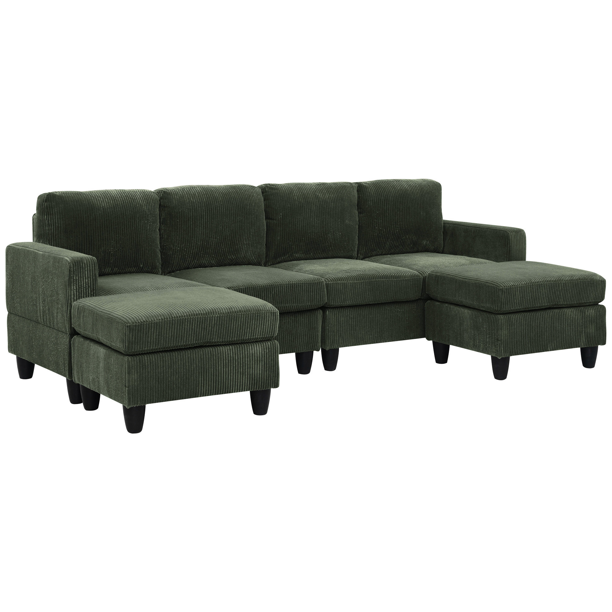 Ebern Designs Corduroy Modular , 4 - Seater , Soft Textured Corduroy ...