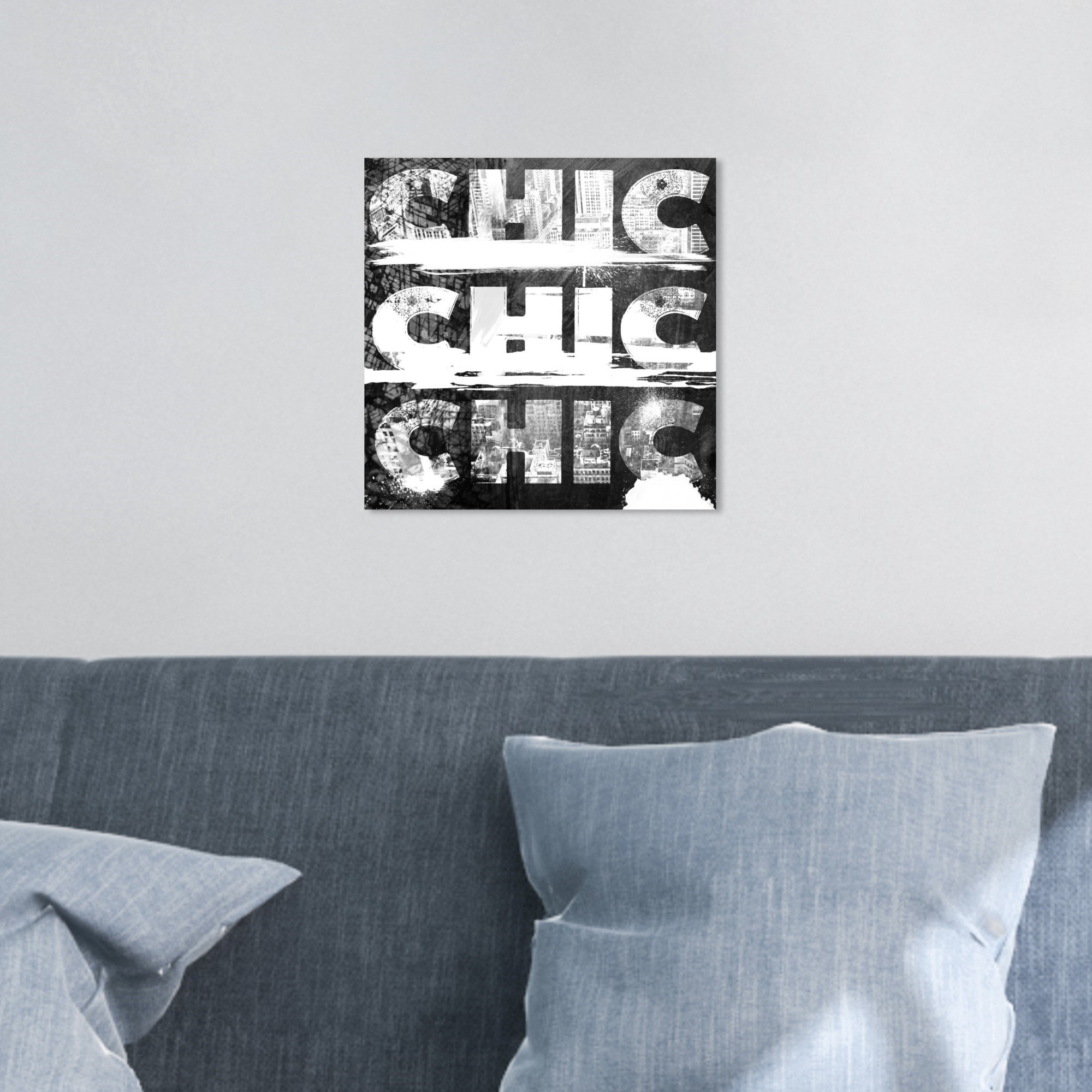 House of Hampton® 'Triple City Chic' Textual Art on Canvas | Wayfair