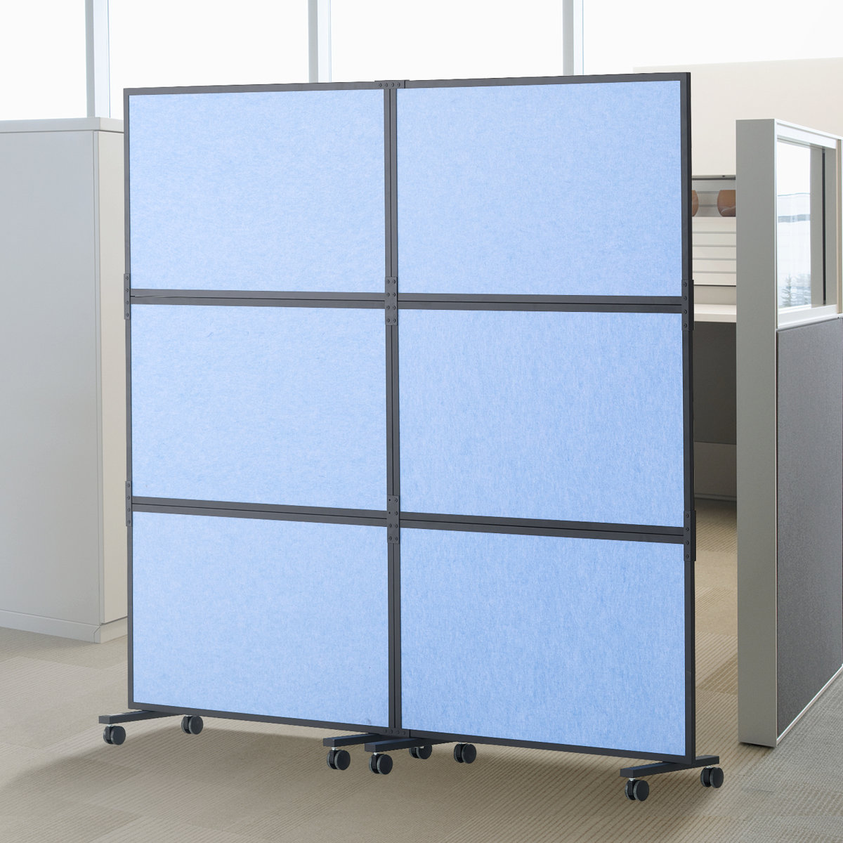 Stellweilan Tessberg Acoustic Room Divider 72" x 66" Office Partition ...