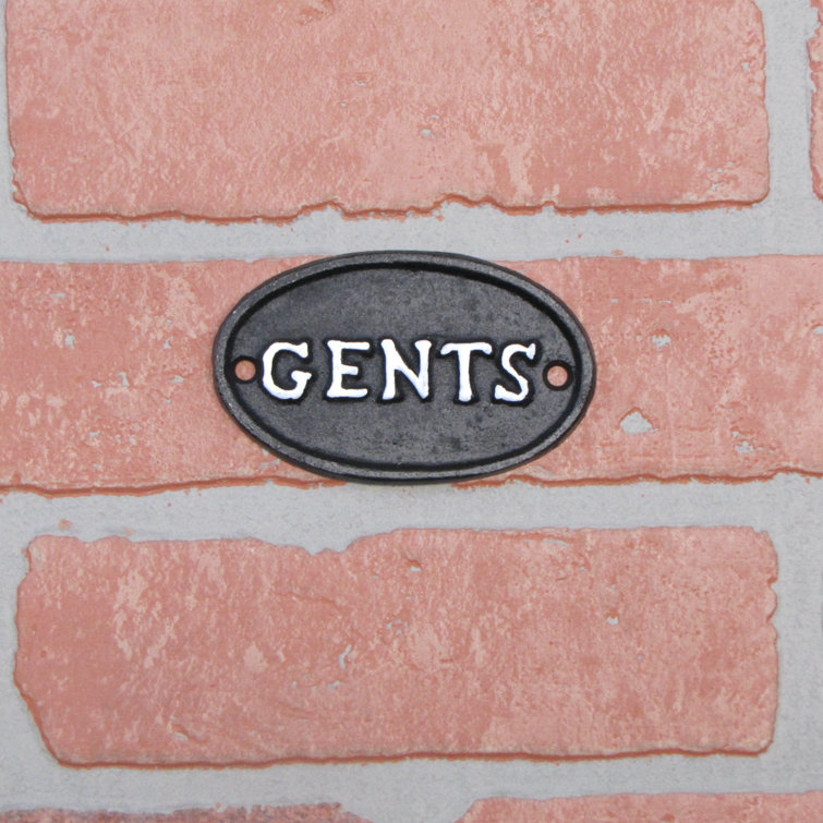 Treasure Gurus Vintage Style Cast Iron Gents Men's Room Wall Sign ...
