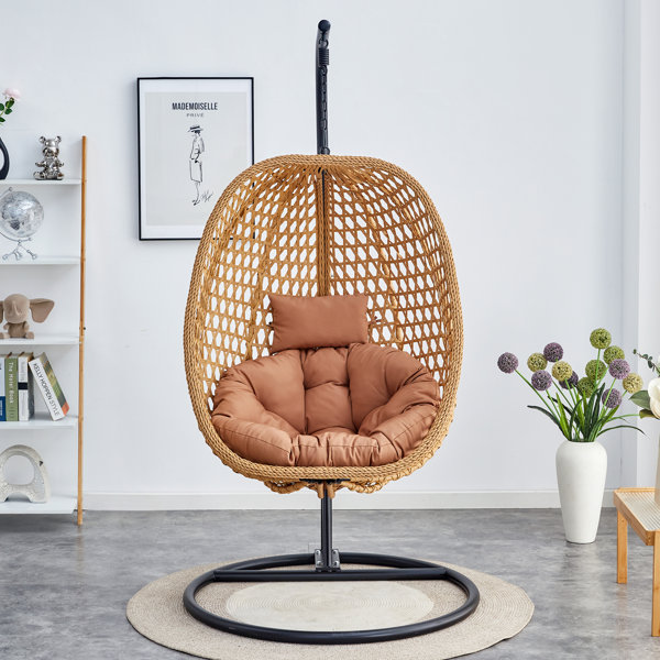 Dakota Fields Charlie-Jade Single Person Wicker Porch Swing with Stand ...