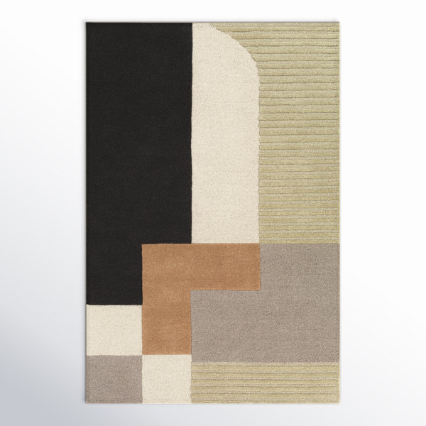 AllModern Mora Geometric Hand-Tufted Wool Area Rug & Reviews | Wayfair