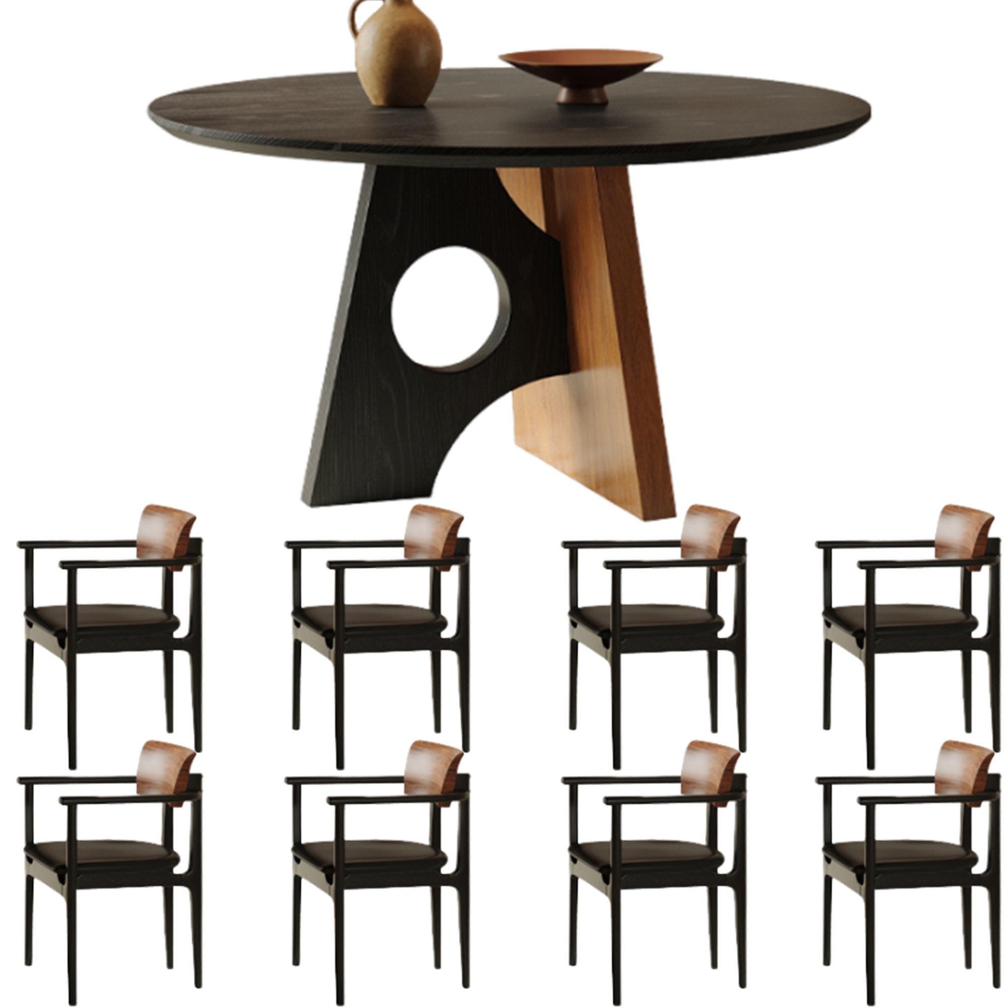 HomeLuxea Creative Design Retro Round Dining Table Set | Wayfair