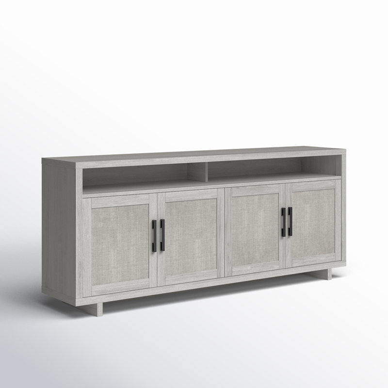 Wade Logan® Burnetti Stand For Tvs Up To 80" With Linen Doors & Reviews ...
