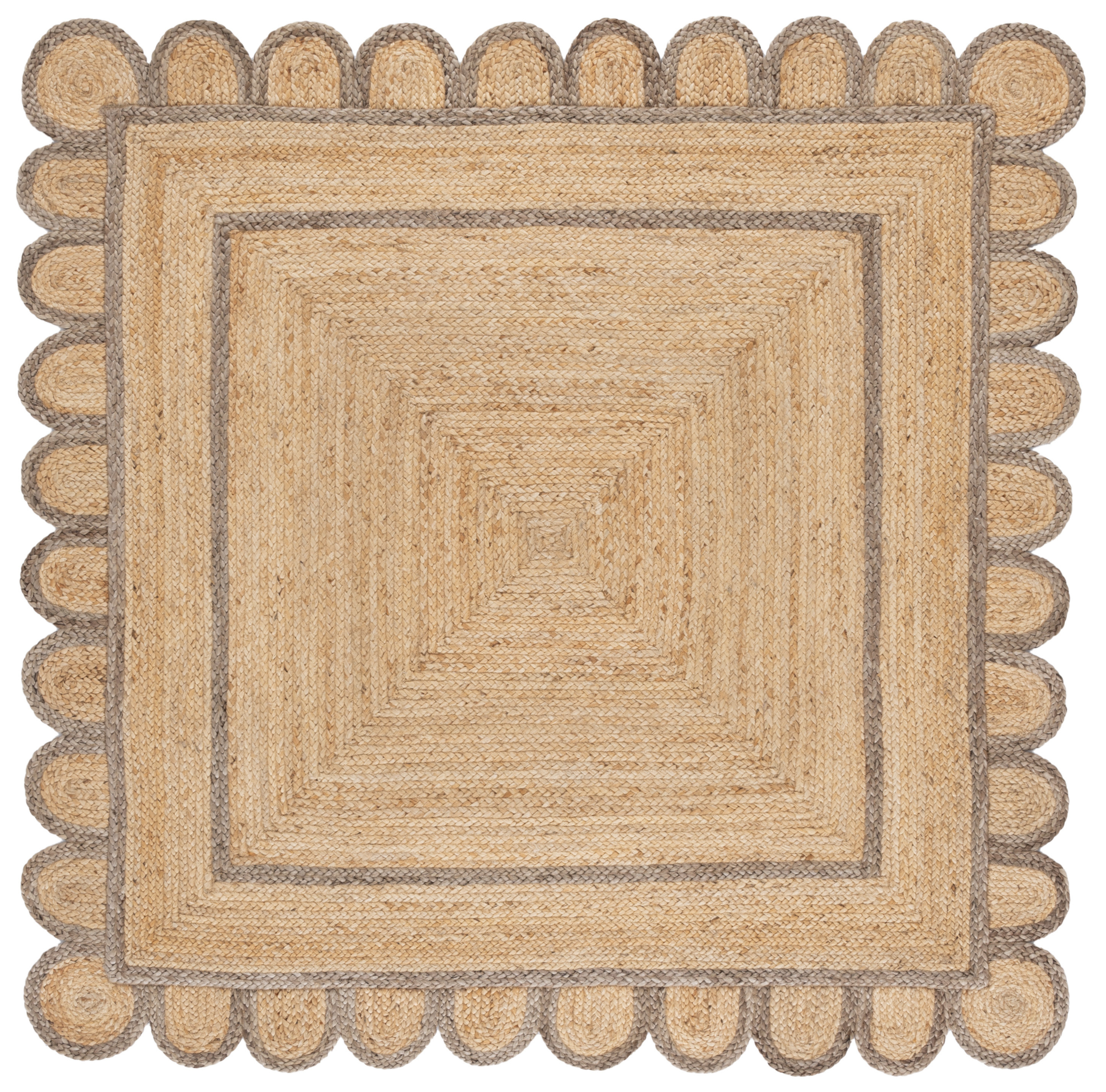 Dakota Fields Natural Fiber Handwoven Jute Geometric Indoor Use Only ...