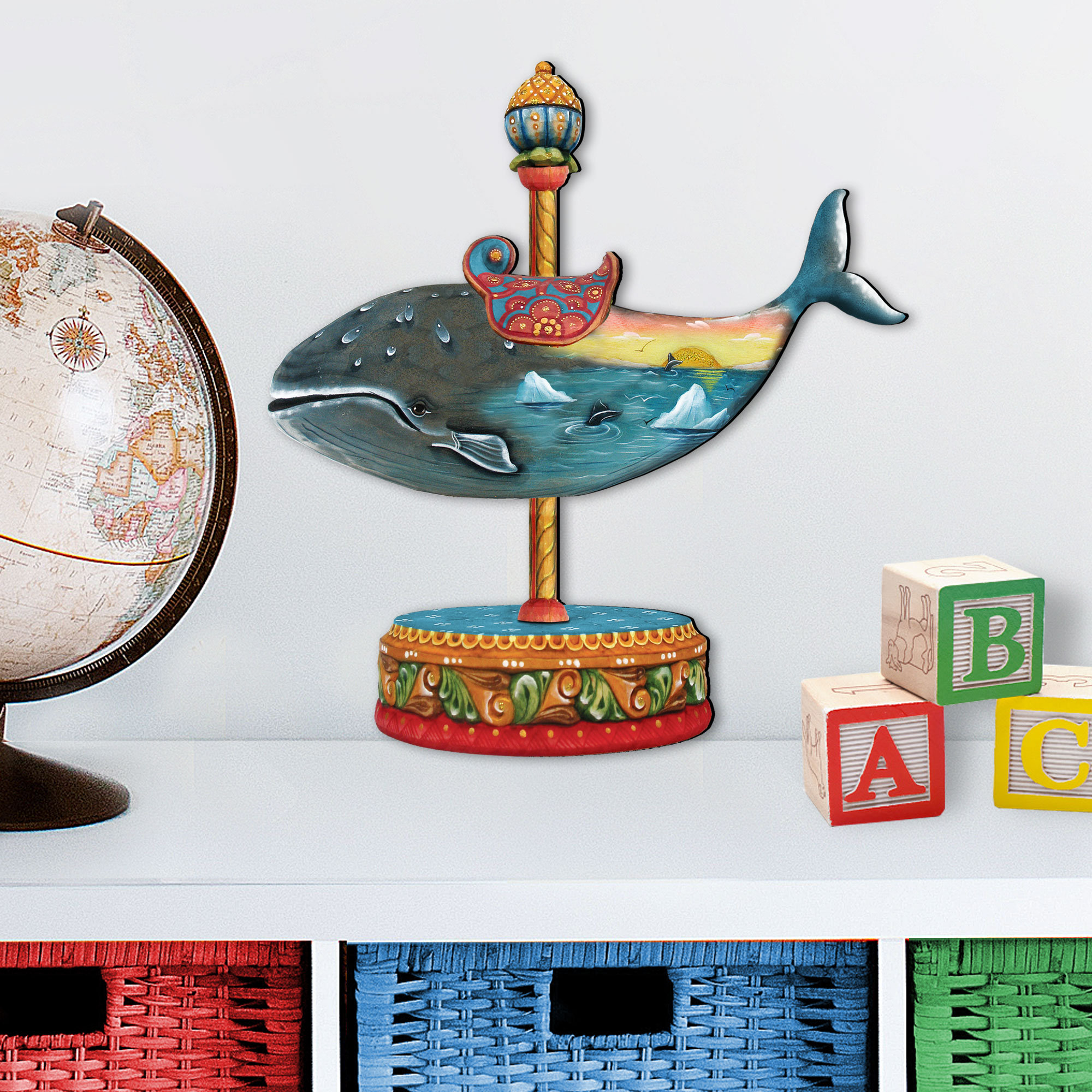 Longshore Tides Carousel Whale Wall Decor | Wayfair