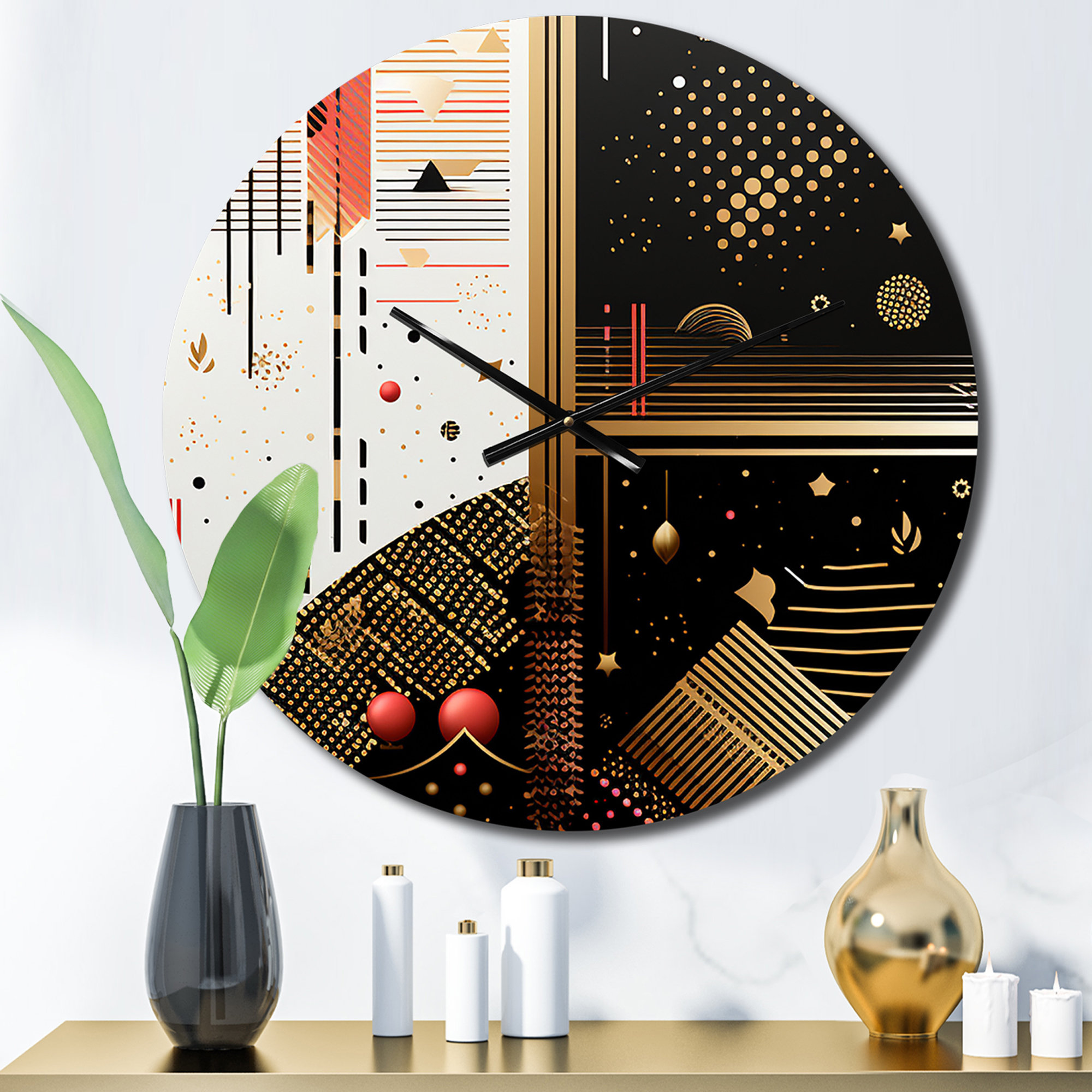 Design Art Boho Chic Bliss Geometric Circle Art I Wall Clock | Wayfair