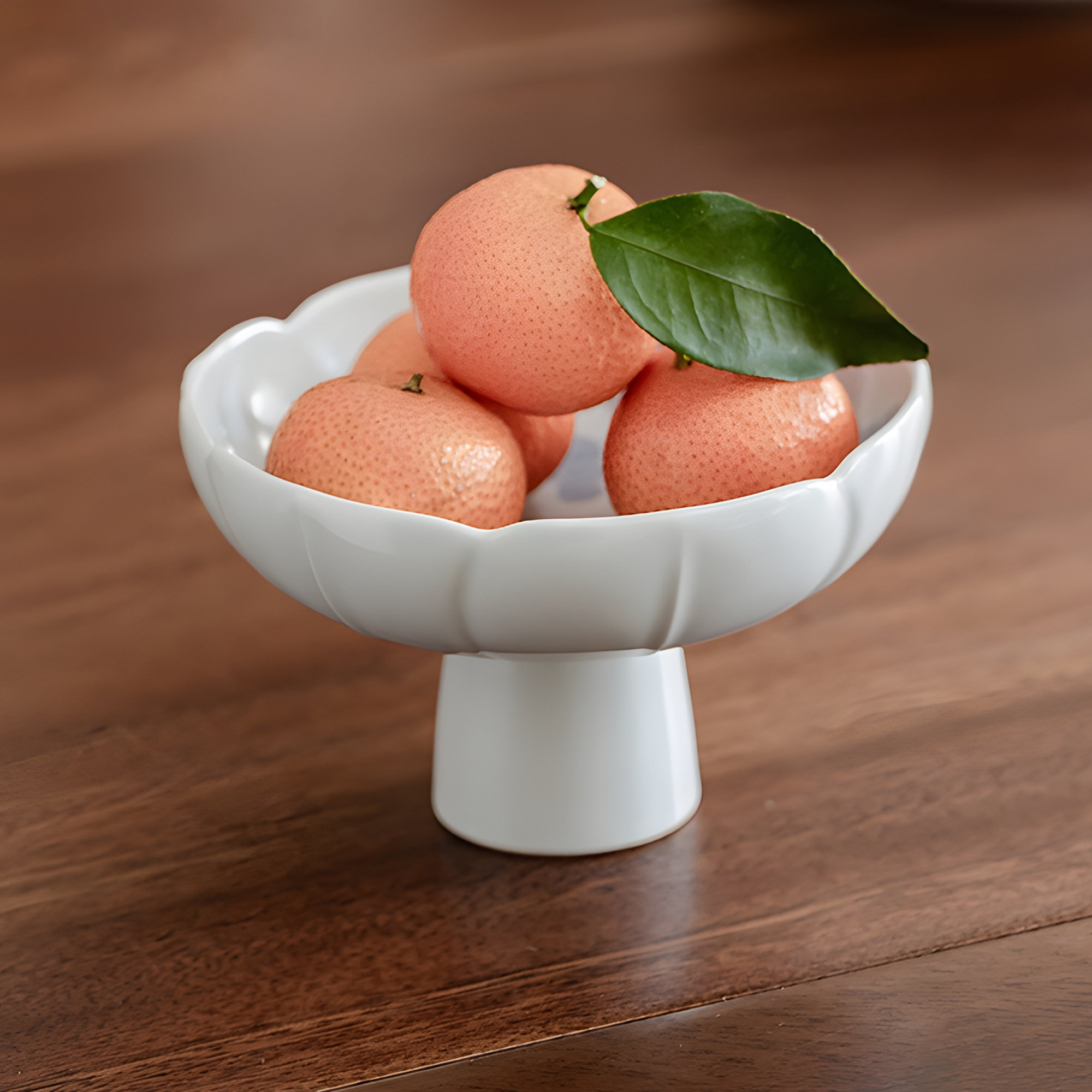 Lark Manor Hand Drawn Peony High Footed Ceramic Fruit Tray - Home Tray ...
