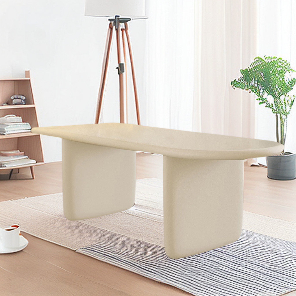 Latitude Run® 55.12" Creamy white Half-Round Manufactured Wood Dining ...