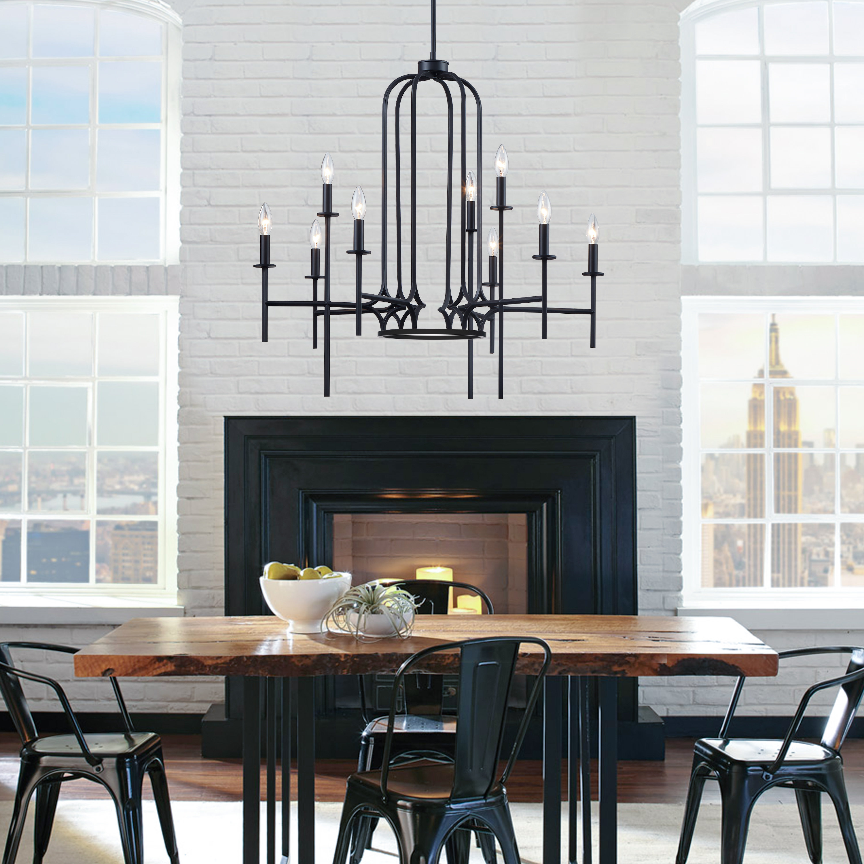 17 Stories Shanno 9 - Light Dimmable Geometric Chandelier & Reviews ...