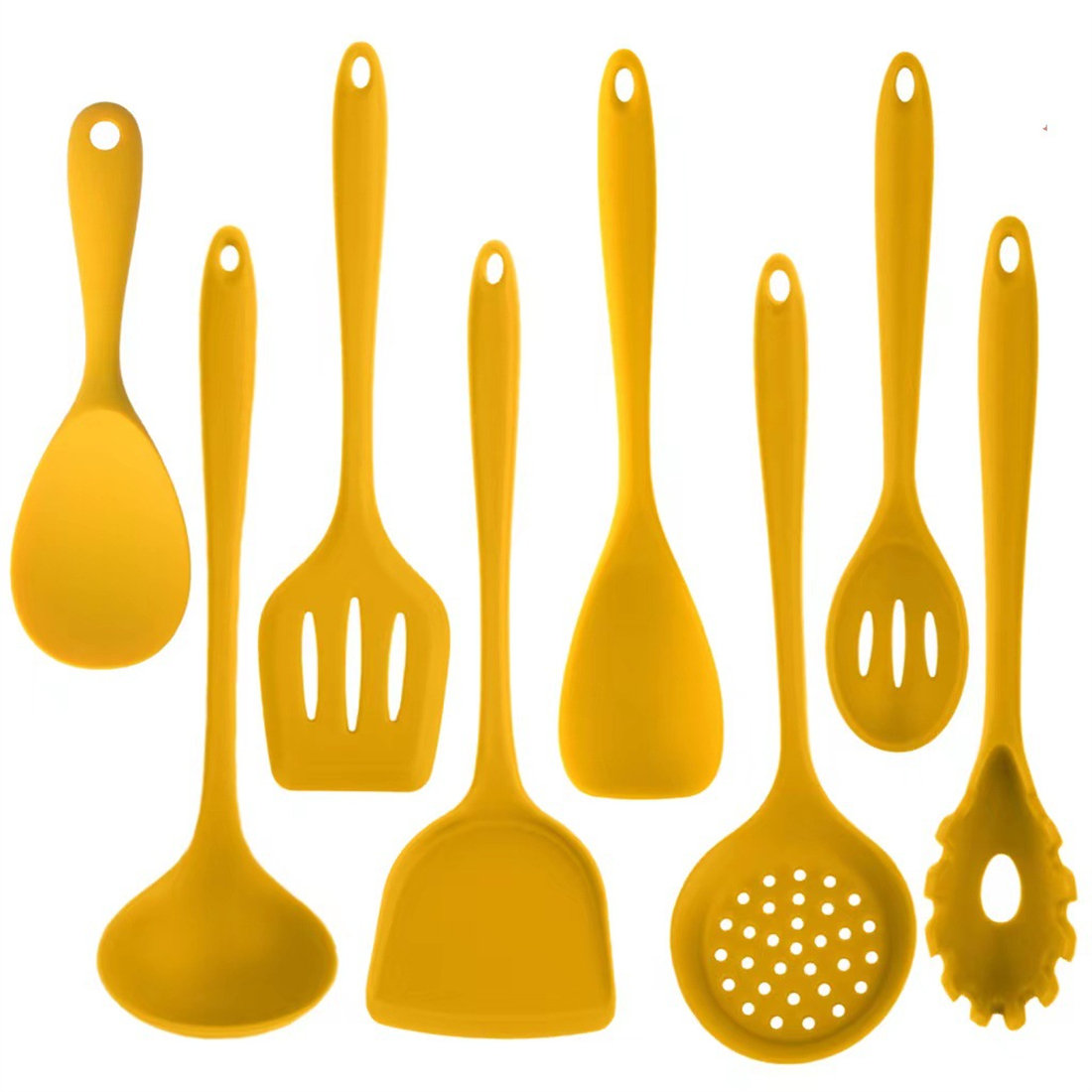 WKING 8PCS Silicone Kitchen Utensil Set - Heat Resistant Cooking ...