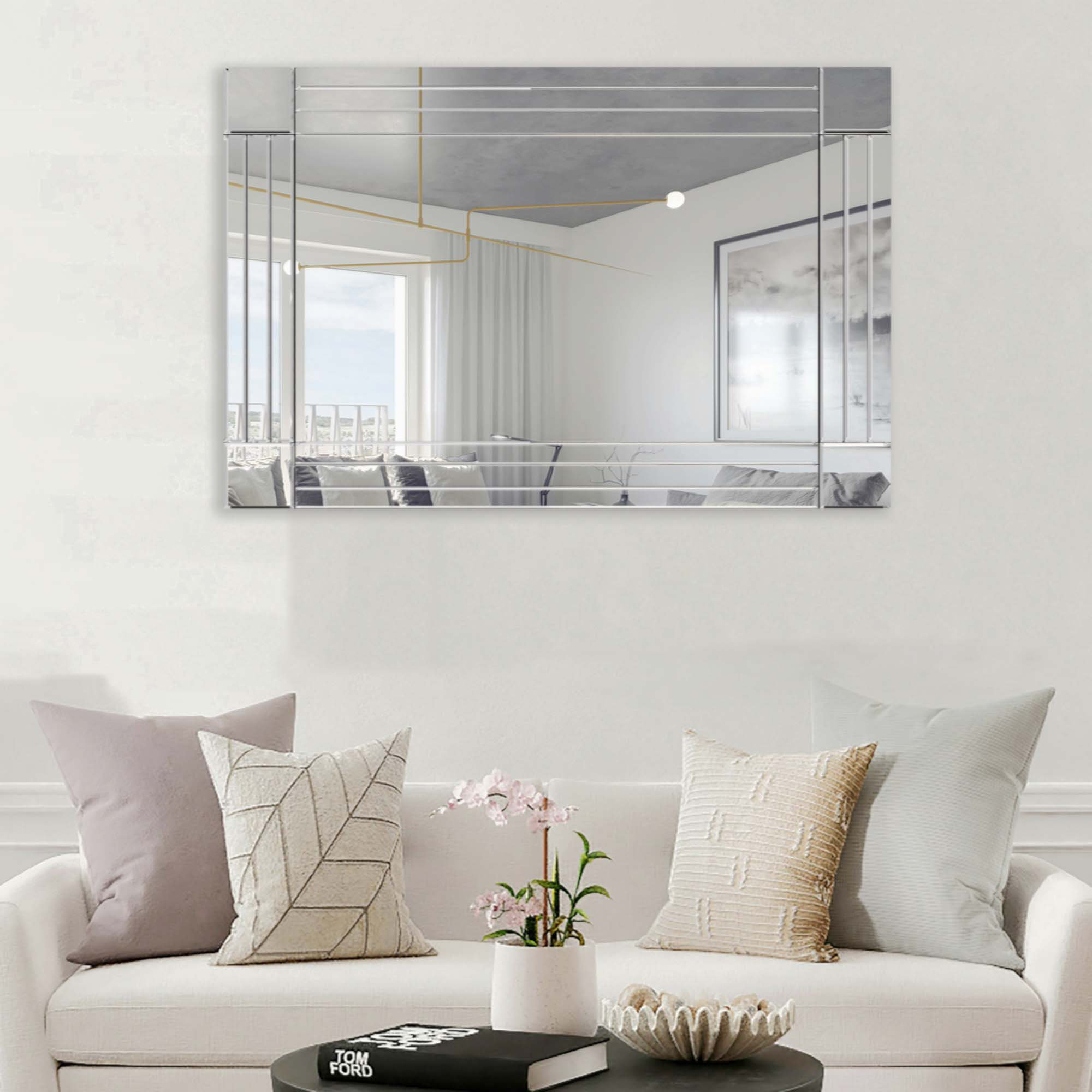 Wade Logan® Chaurice Large Wall-Mounted Silver Decorative Rectangular ...