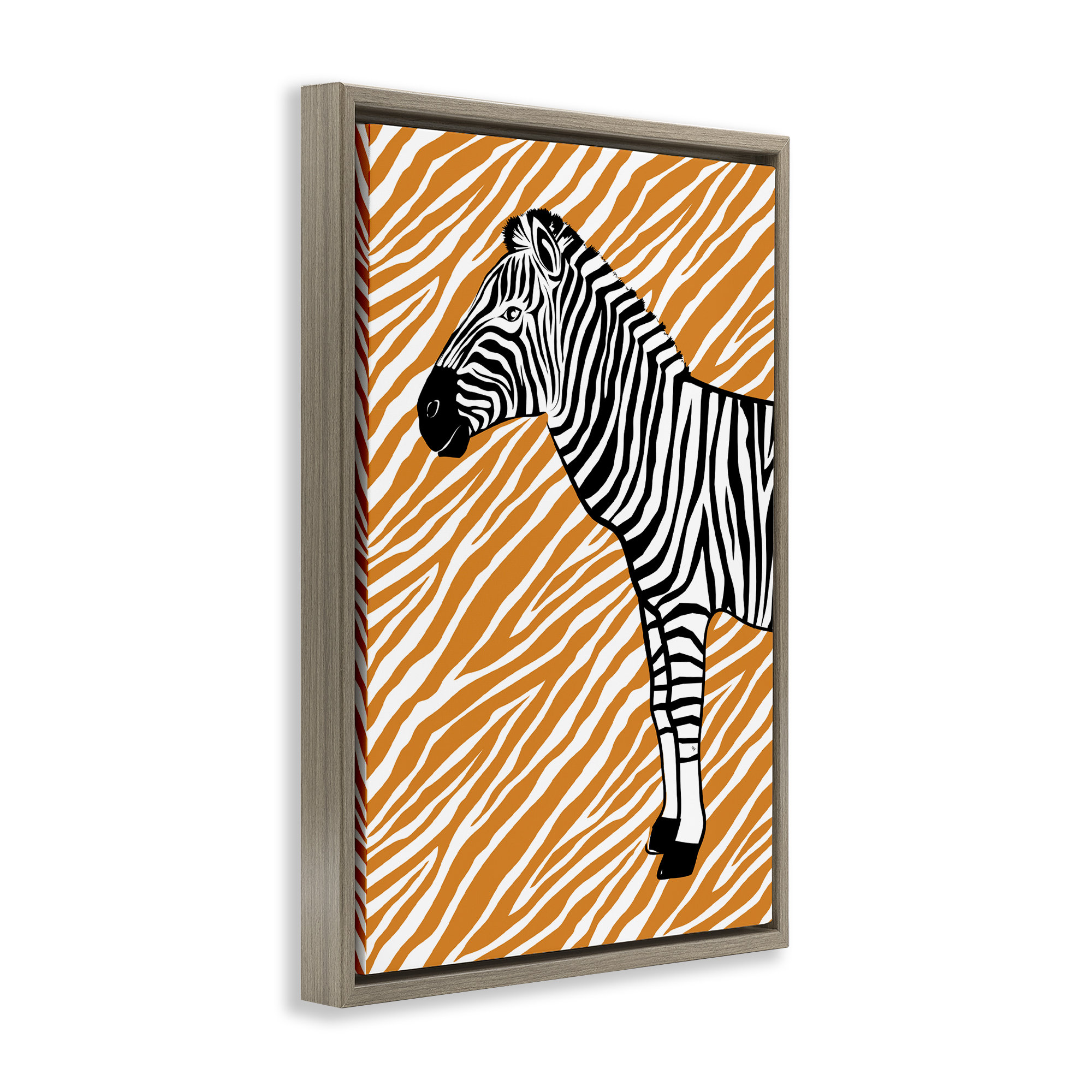 Dakota Fields Zebra Stripes Pattern Framed Floater Canvas by Martina ...