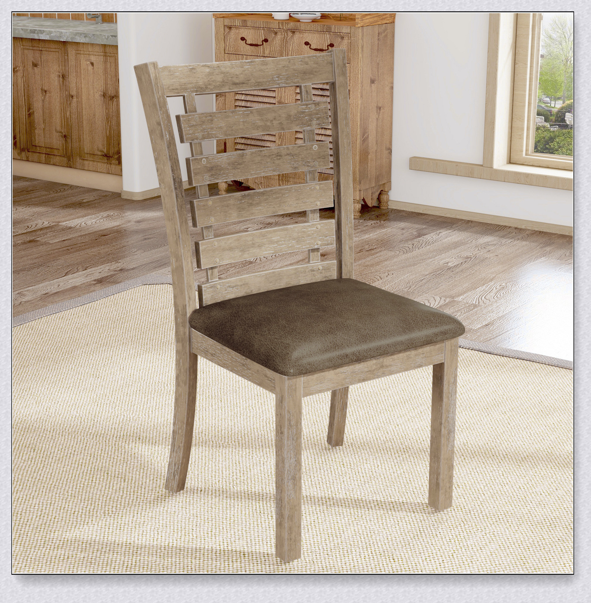 August Grove Set of 2 Dining Chairs Modern Farmhouse Rustic Look ...