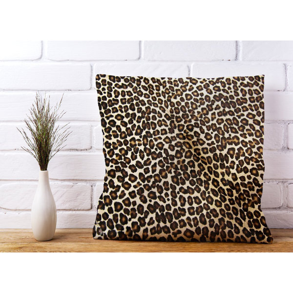 Canora Grey Sturdevant LEOPARD HIDE PRINT Animal Print Square Throw ...