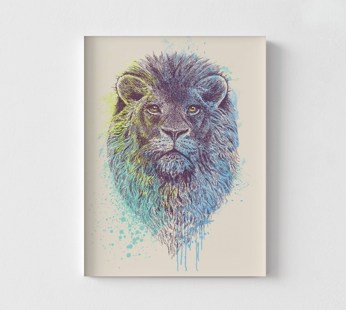 WeFrameArt Lion Head Print, Framed Lion Wall Art, Wild Animal Prints ...