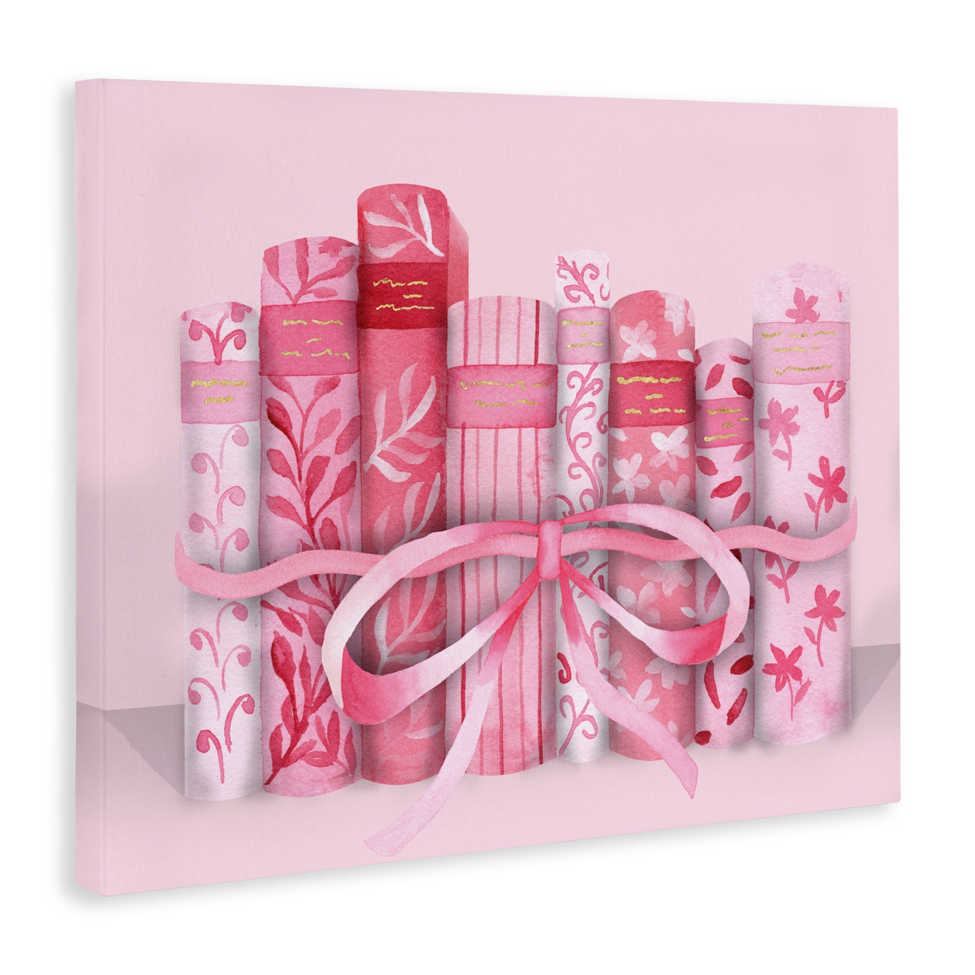 Rosecliff Heights Pastel Pink Book Lovers Canvas, design by Nina Jacobs ...