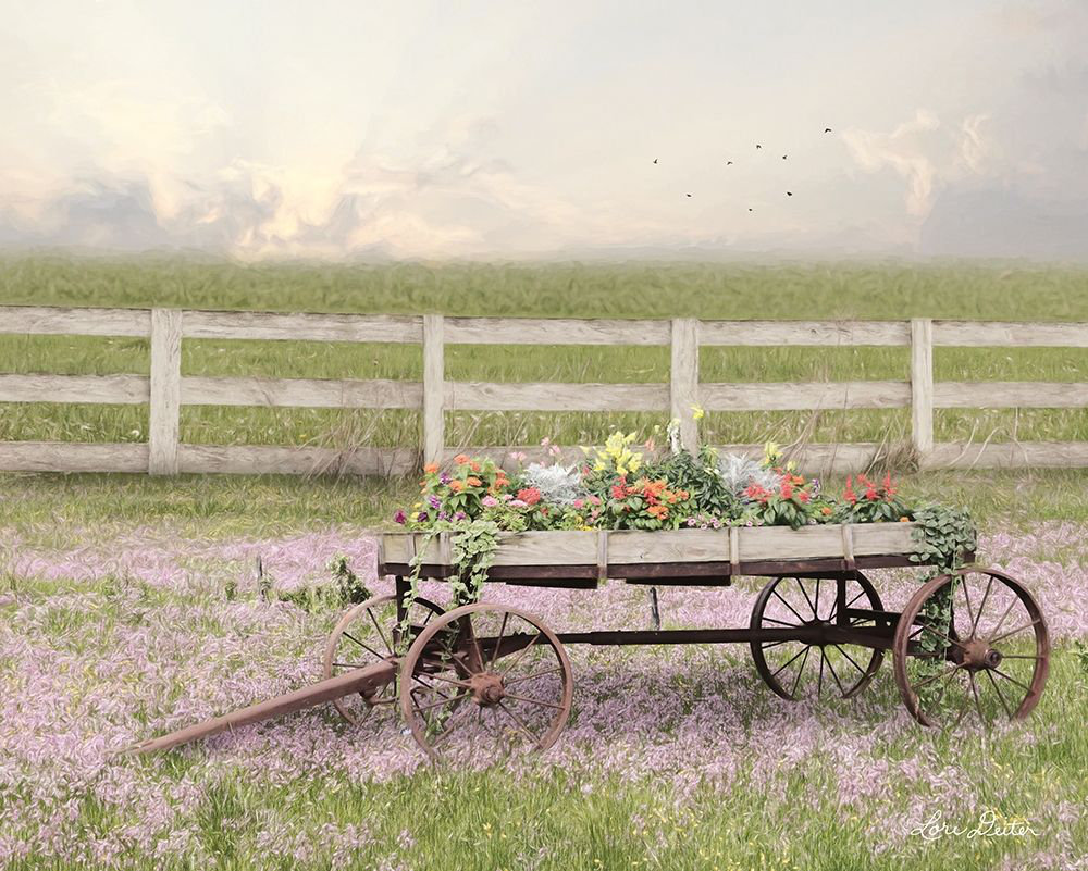 Rosalind Wheeler Country Flower Wagon Poster Print By Lori Deiter (36 X ...