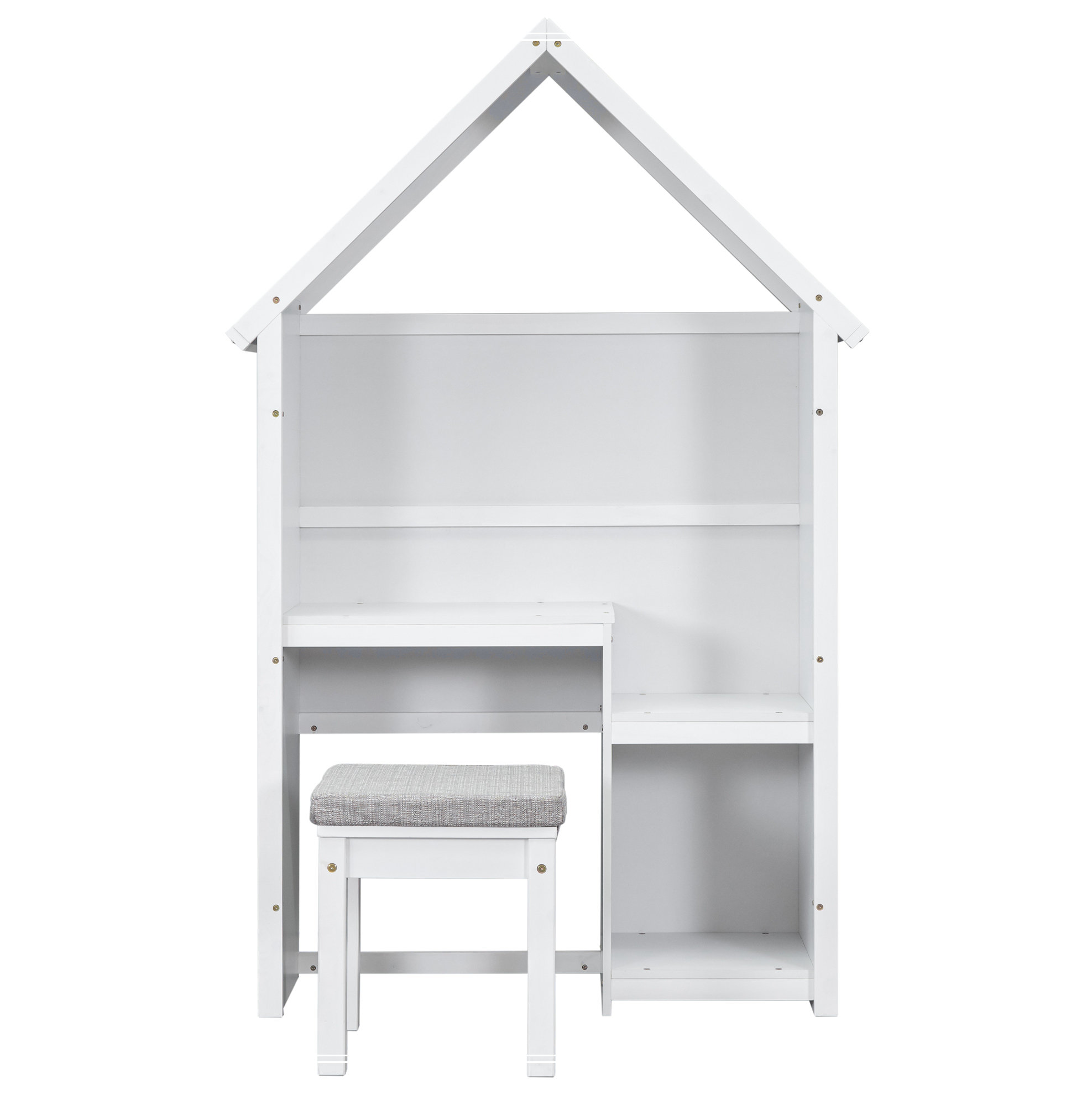 Ebern Designs House-Shaped Kids Desk with a cushion stool,House-Style ...