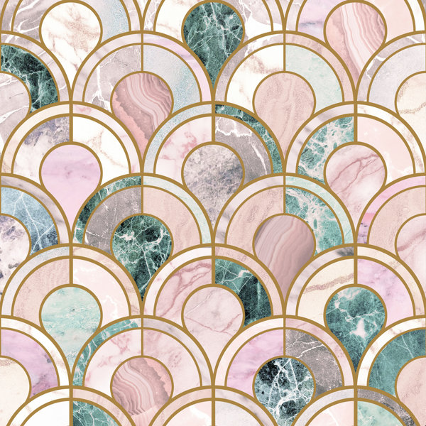 Everly Quinn Rose Gold Marble Inlays | Wayfair