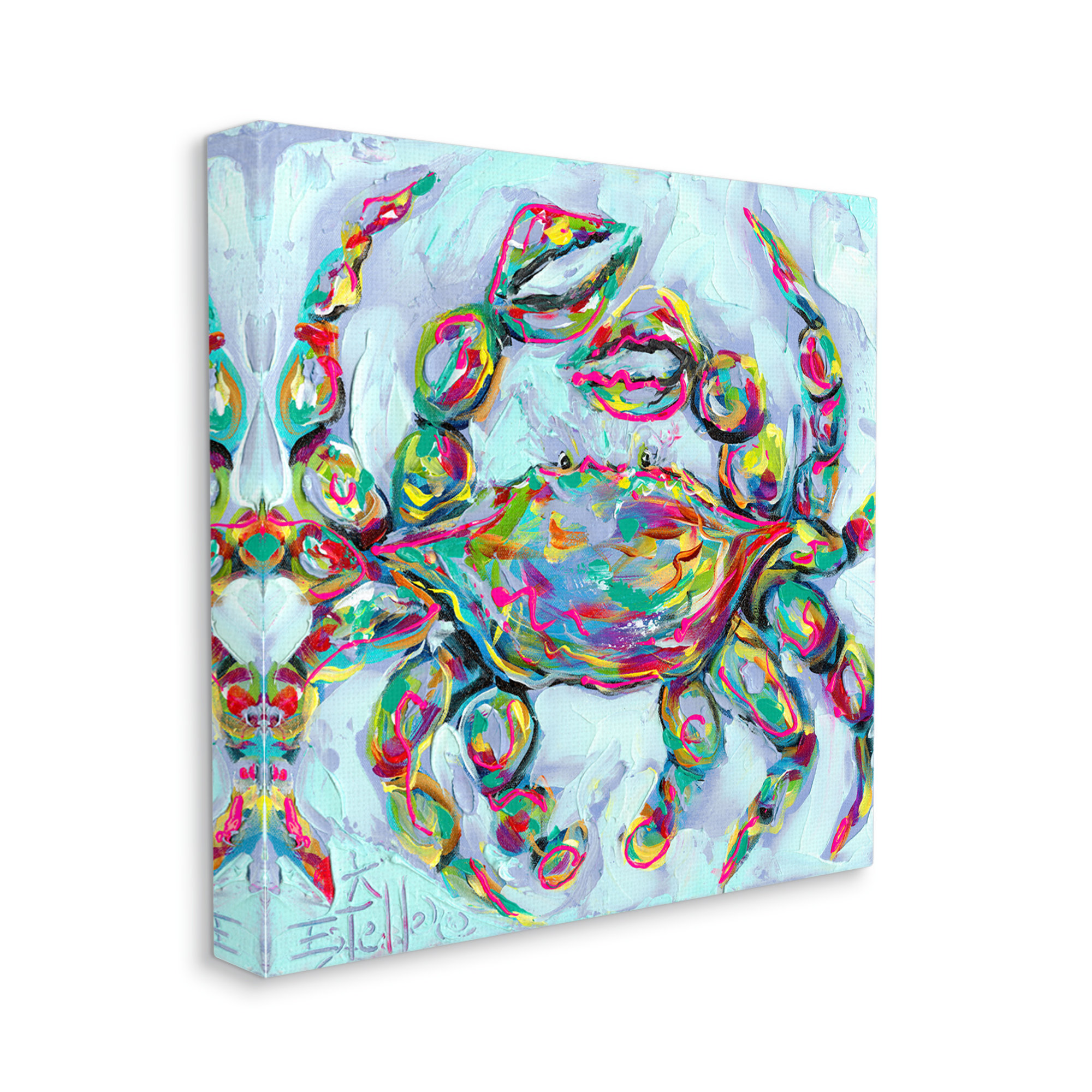 Stupell Industries Modern Crab Portrait Canvas Wall Art Design By ...