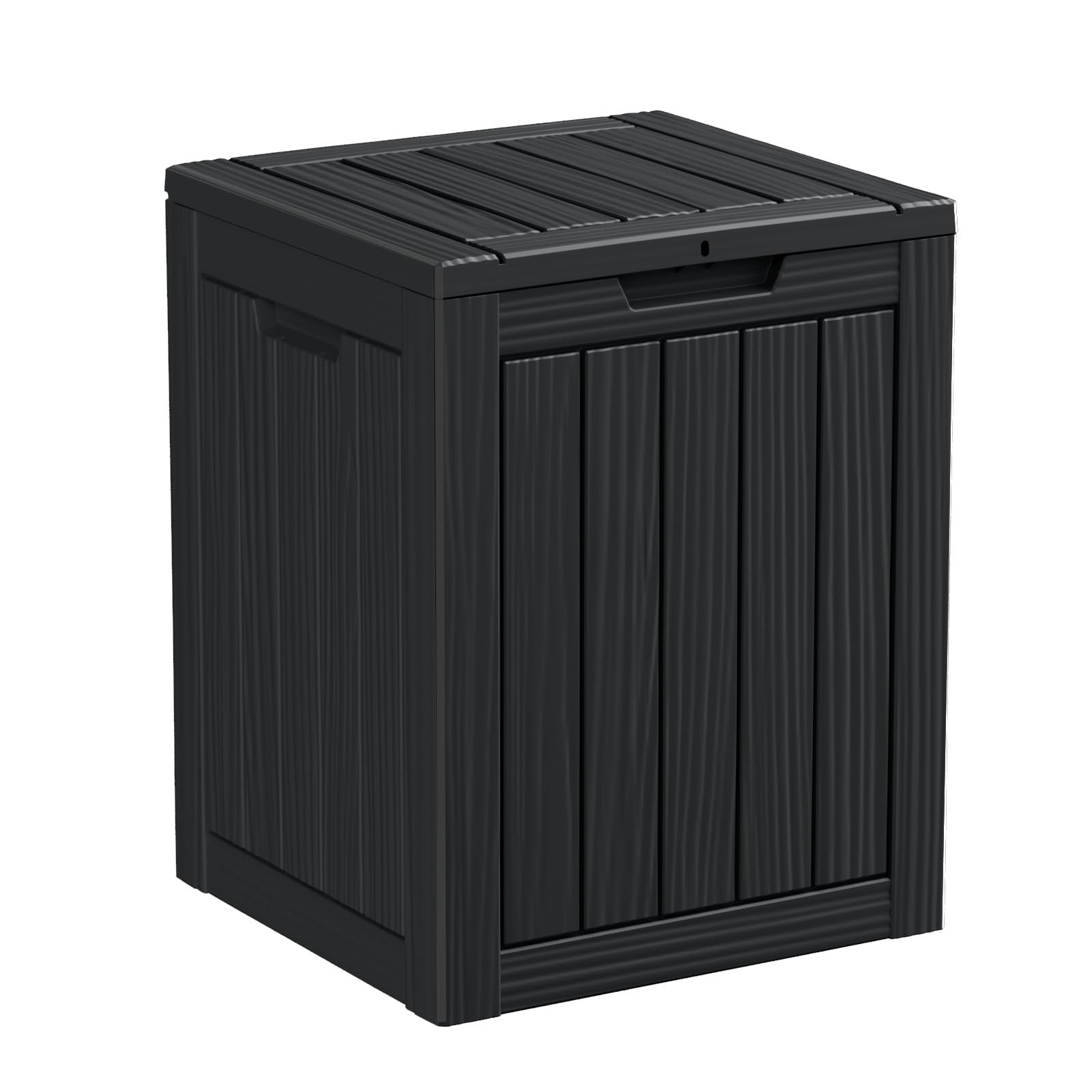 LGHM Lockable Resin Deck Box,outdoor Black Storage Box For Patio ...