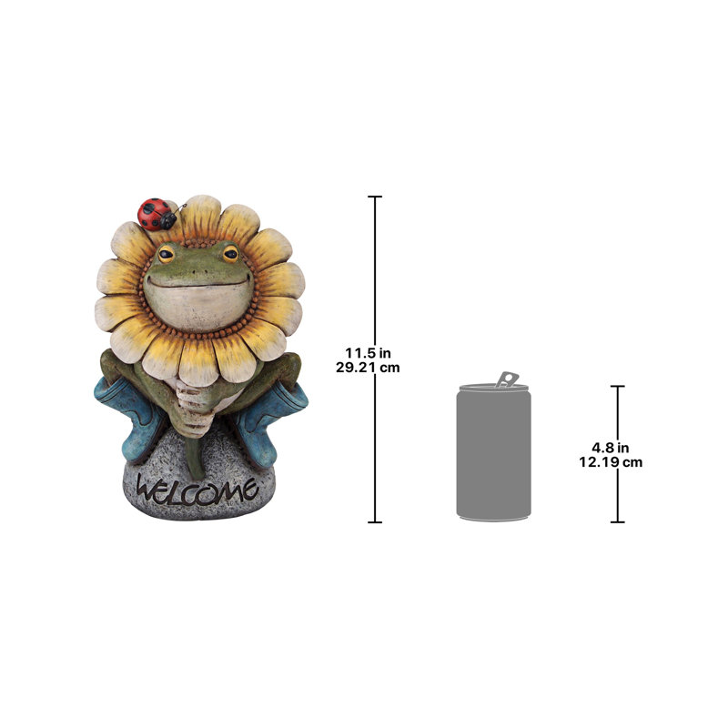 Design Toscano Flowery Frog Fun Welcome Statue & Reviews | Wayfair