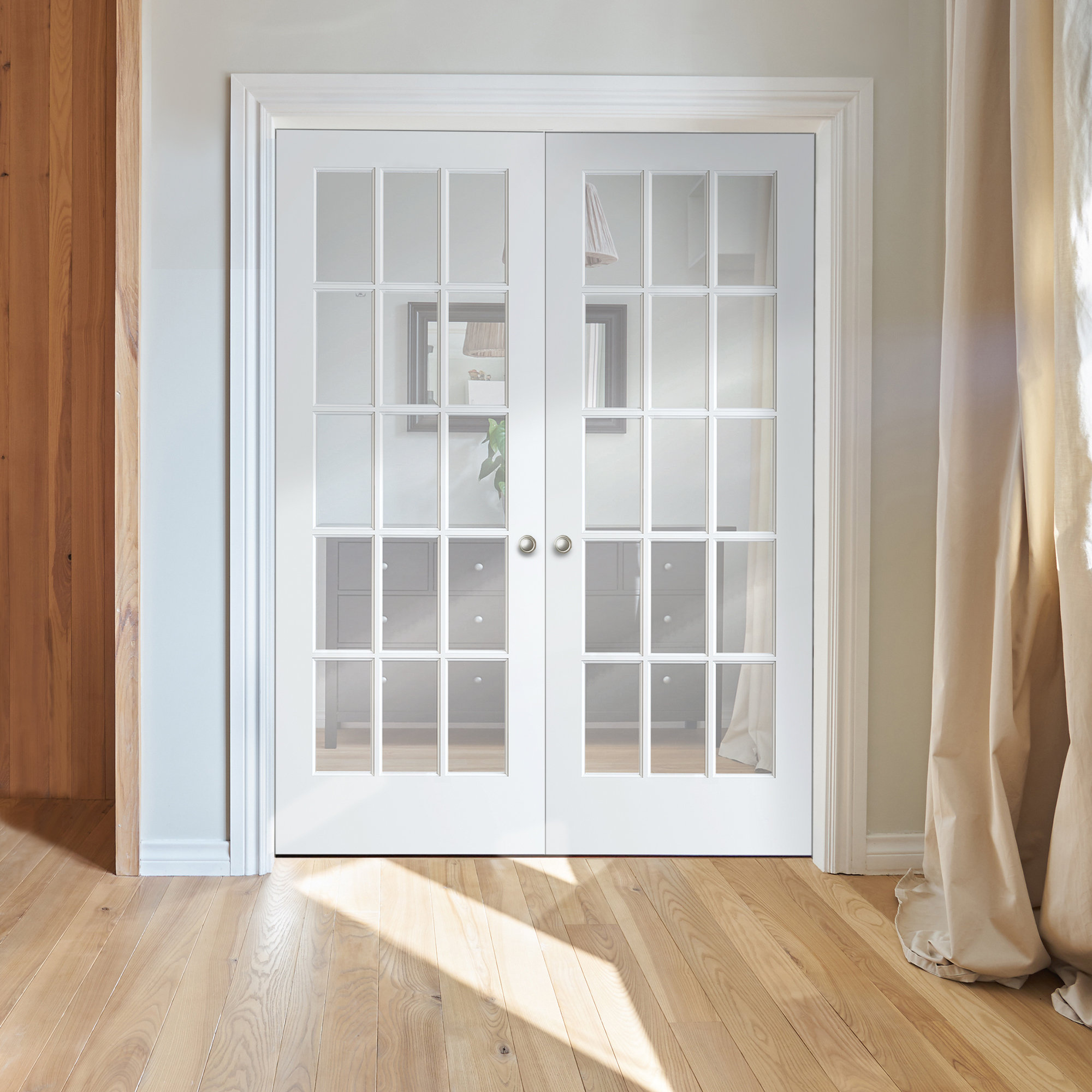 MMI DOOR 15-Lite True Divided Clear Glass Primed Prehung Interior ...