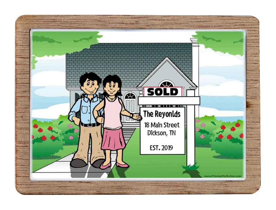Printed Perfection Personalized New Home - Couple Wooden Magnet - Great ...