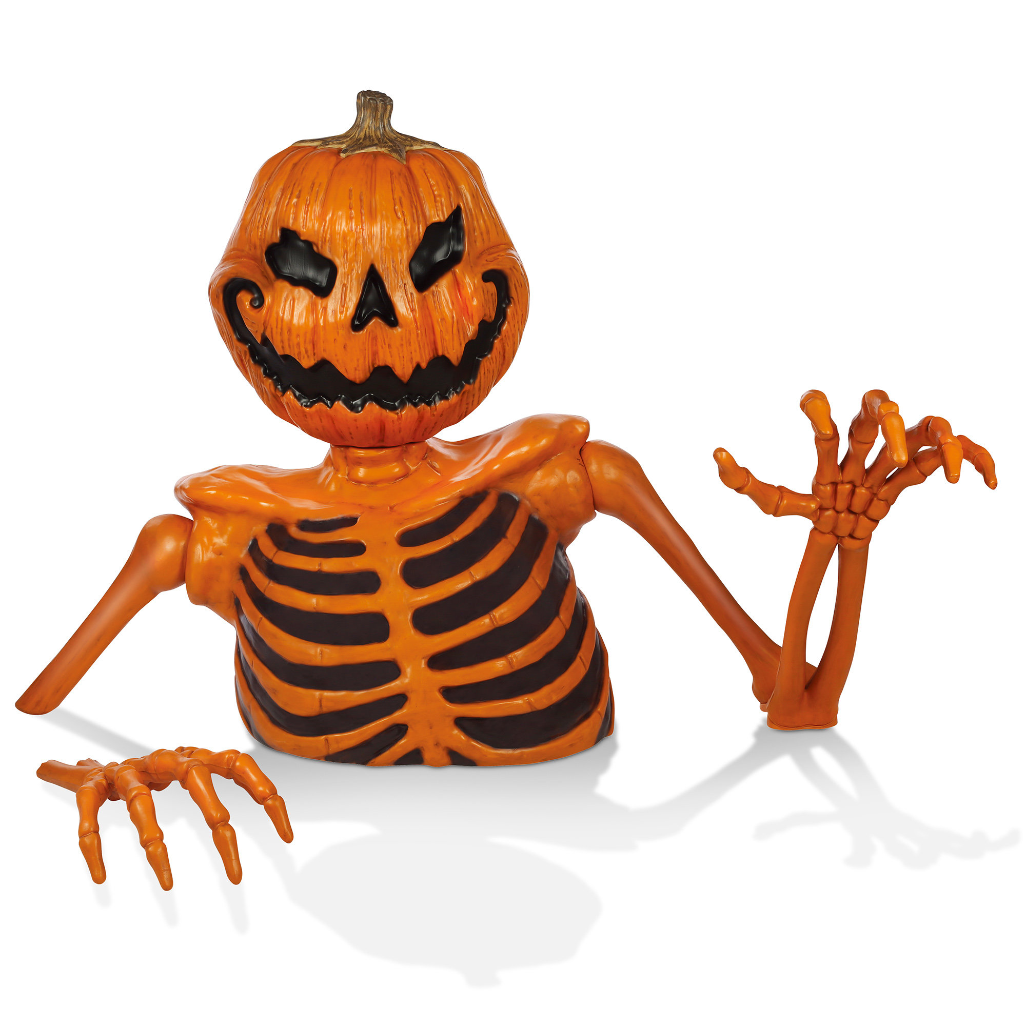 BOO BOX 48" Groundbreaking Pumpkin Skeleton - Creepy Outdoor Halloween ...