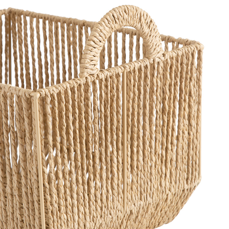 Bay Isle Home™ Vertical Weave Storage Basket with Round Handles | Wayfair