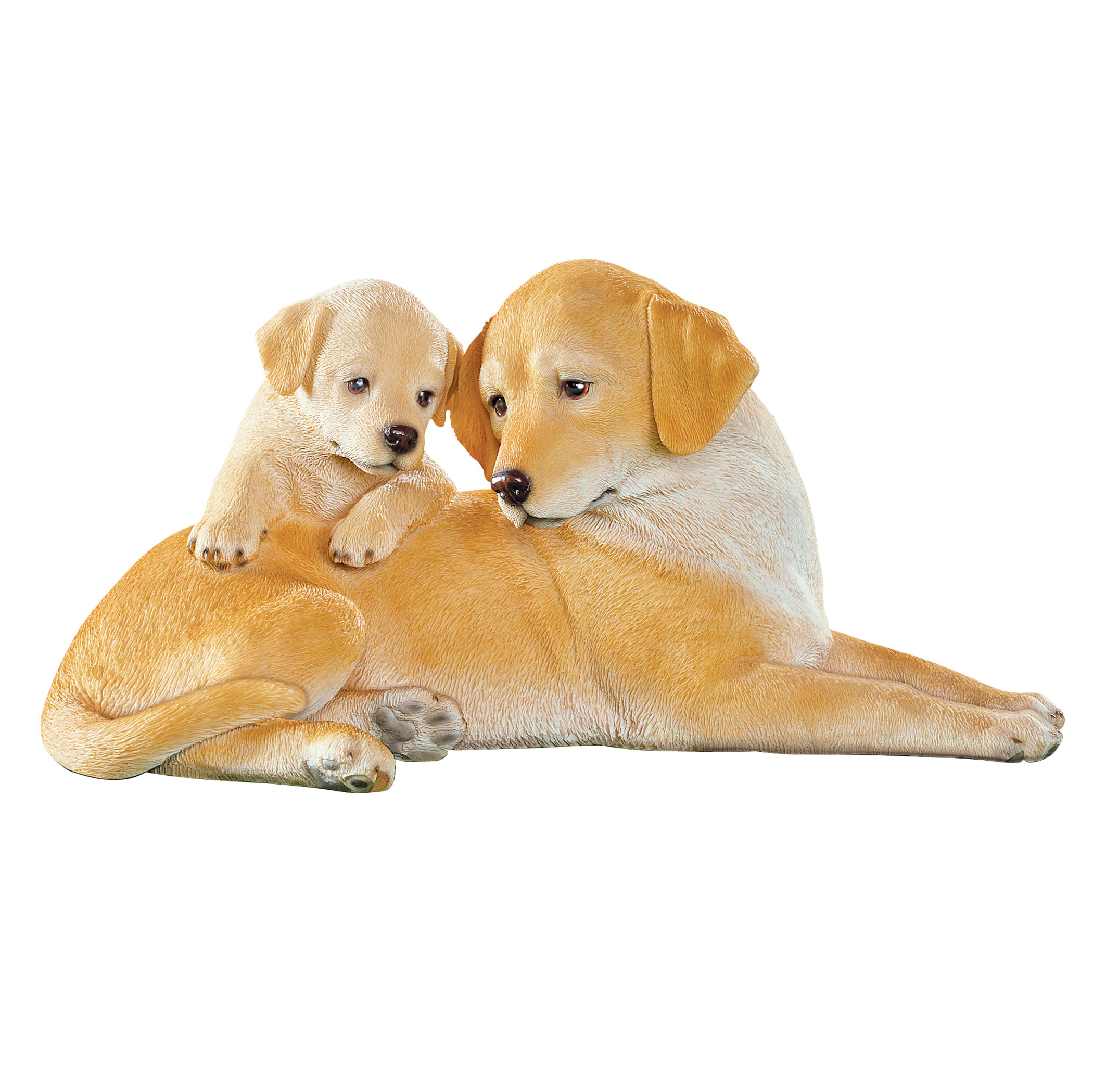 Red Barrel Studio Hand-Painted Mother and Baby Labradors Statue ...