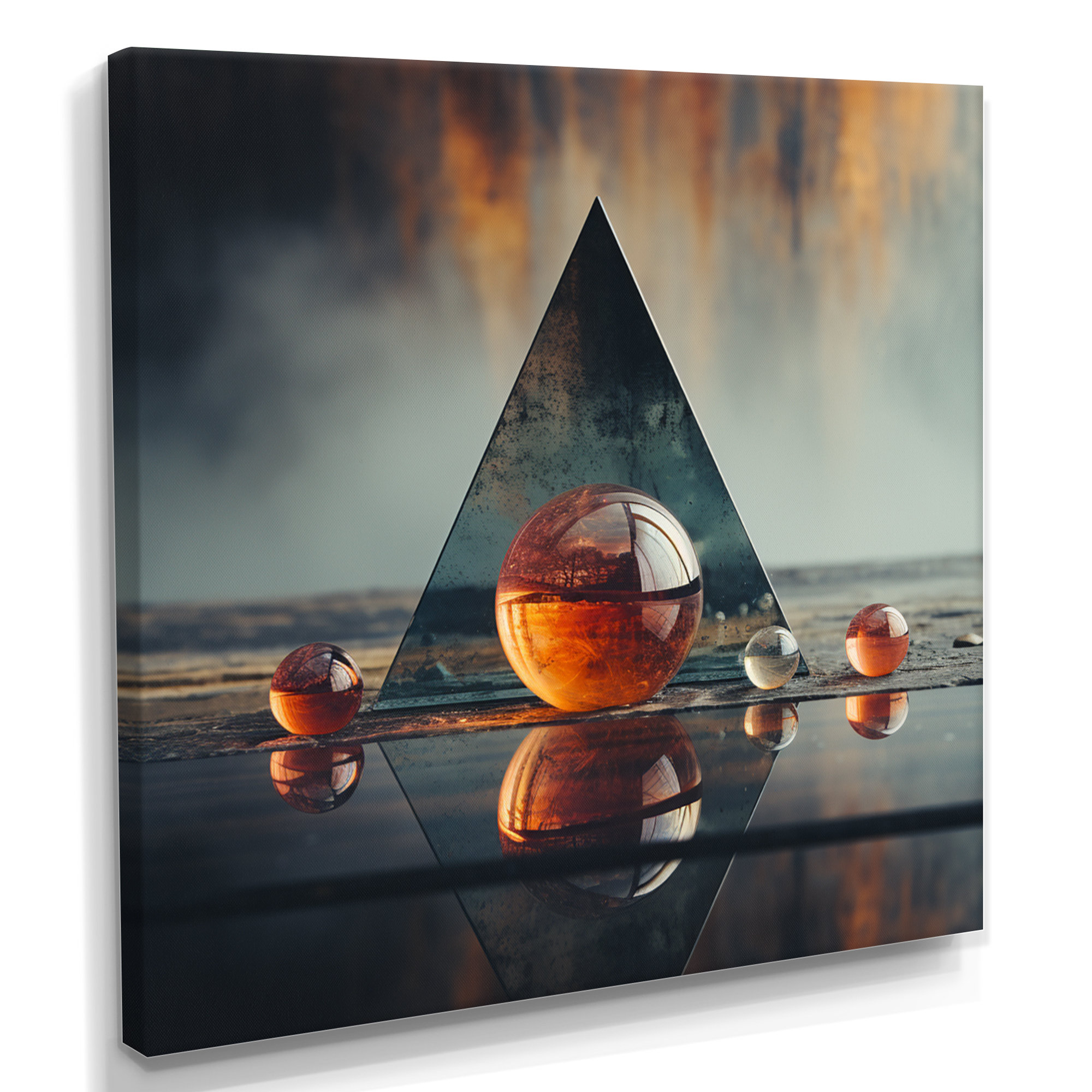 Ebern Designs Minimalist Triangle Essence II - Spiritual Stone Wall Art ...