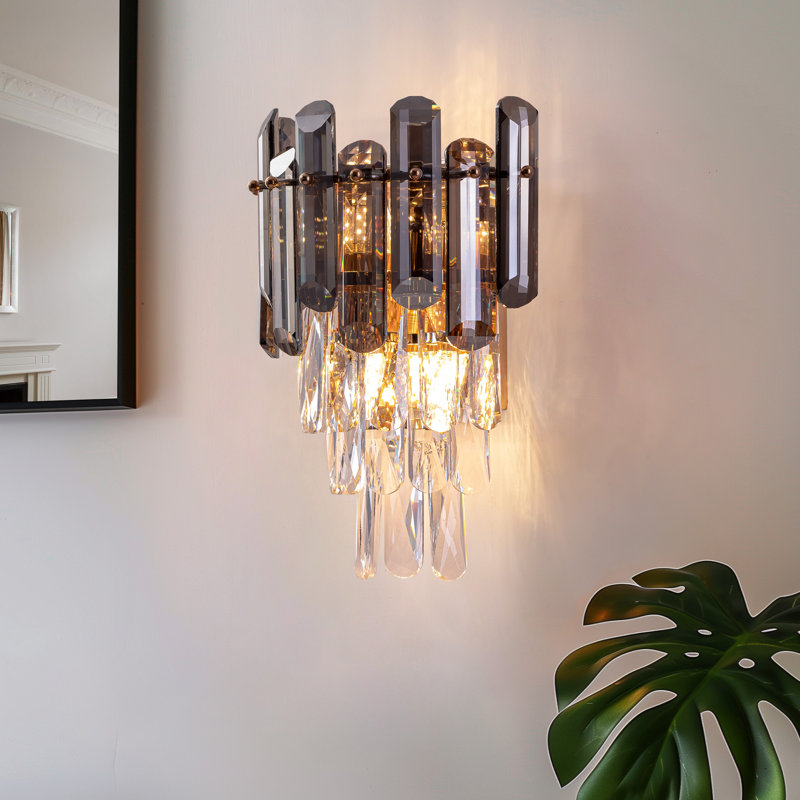 Mercer41 2- Light Dimmable Crystal Wall Sconce Light | Wayfair