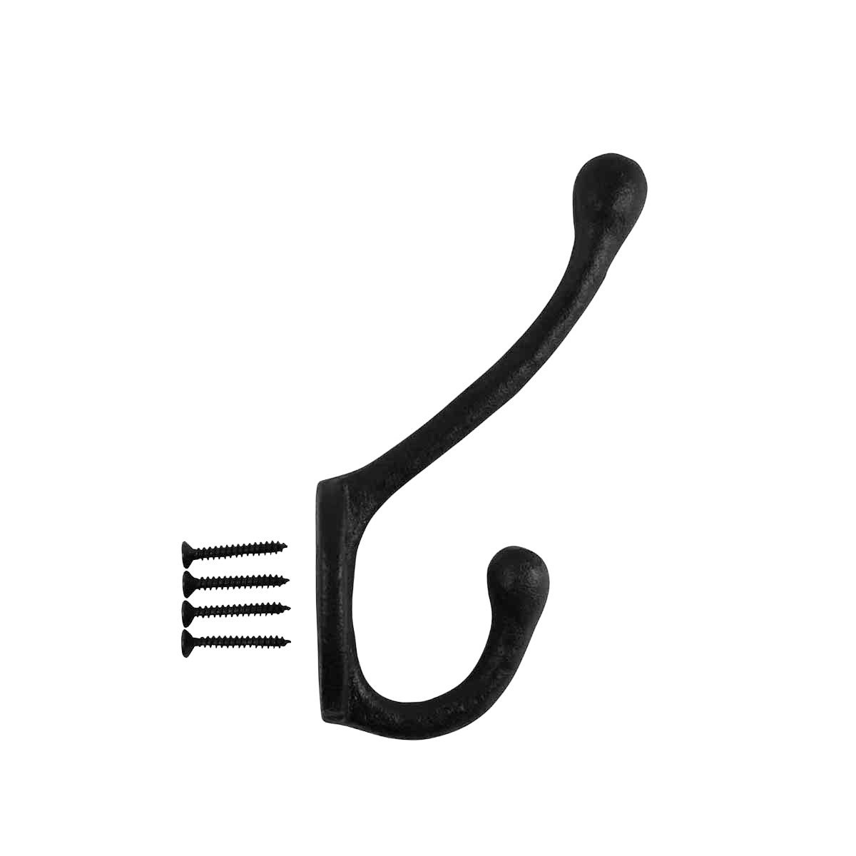 The Renovators Supply Inc. Black Wrought Iron Robe and Coat Double ...