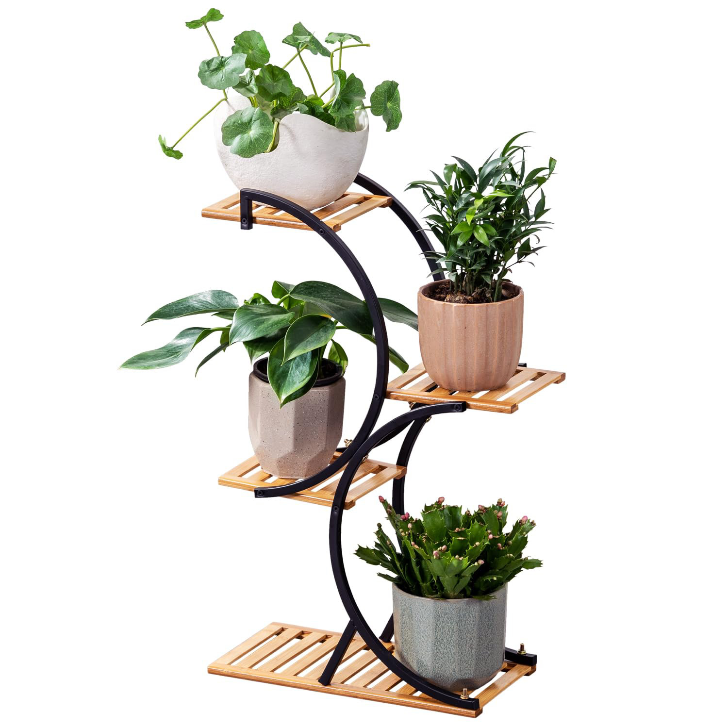 Lark Manor™ Bamboo 4-Tier Plant Stand Rack Multiple Flower Pot Holder ...