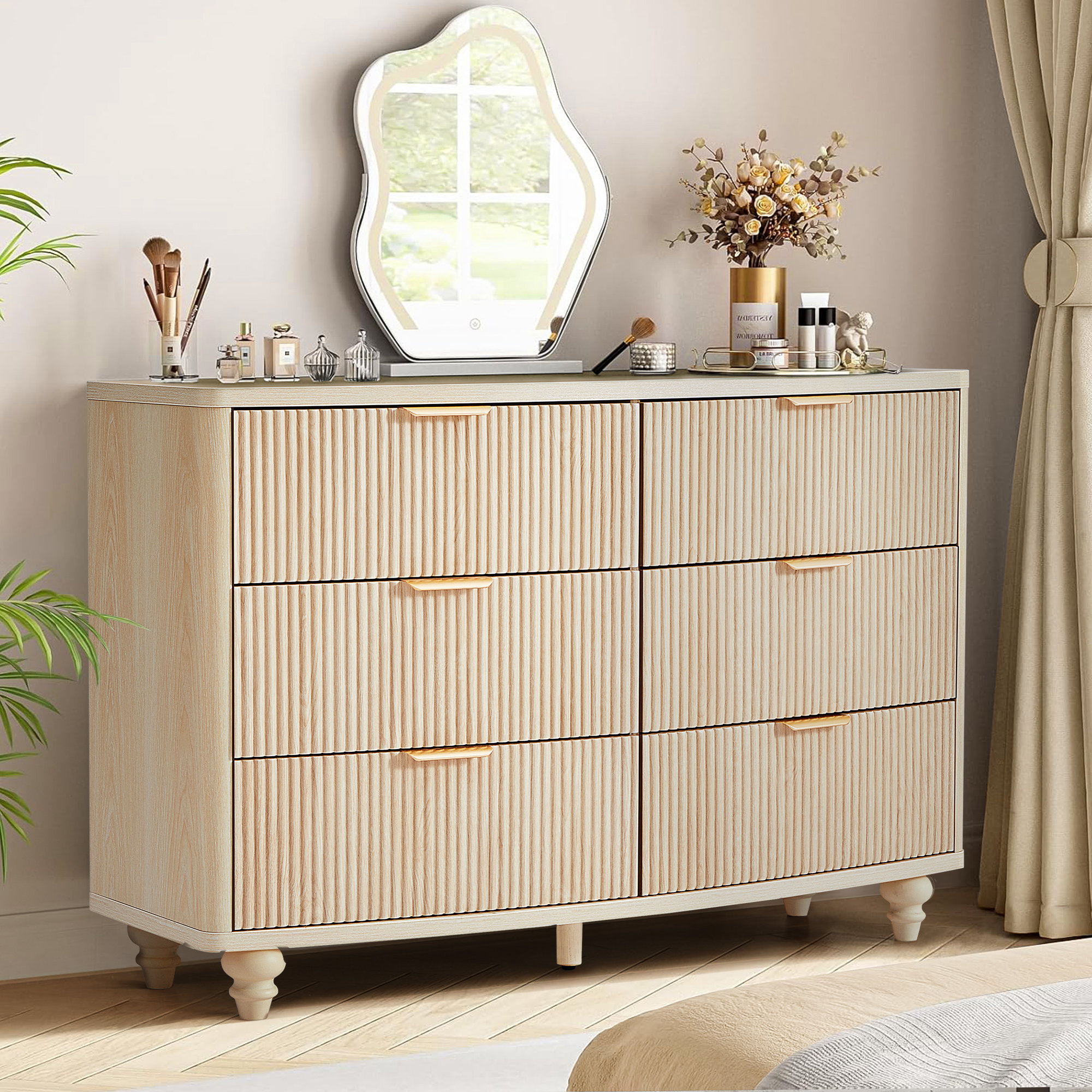 Alcott Hill Commode double l 47,24 po à 6 tiroirs Dushon et ...