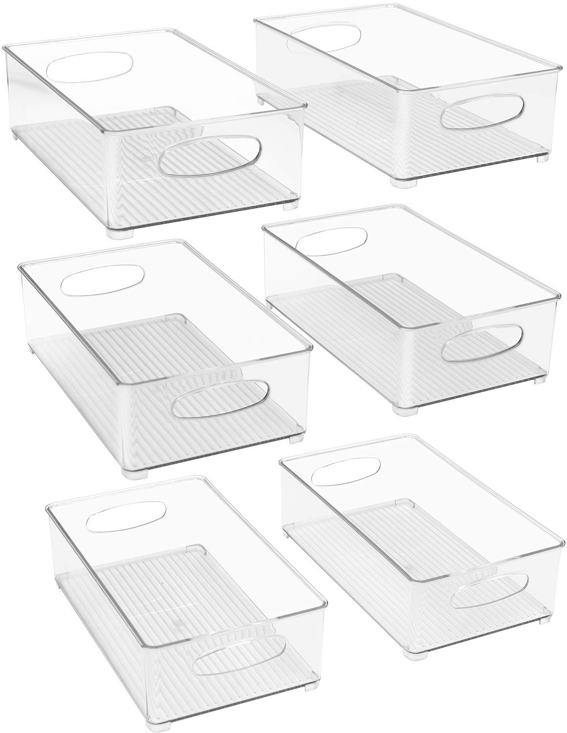 Prep & Savour Hosler 6 Pack Medium Stackable Clear Storage and ...