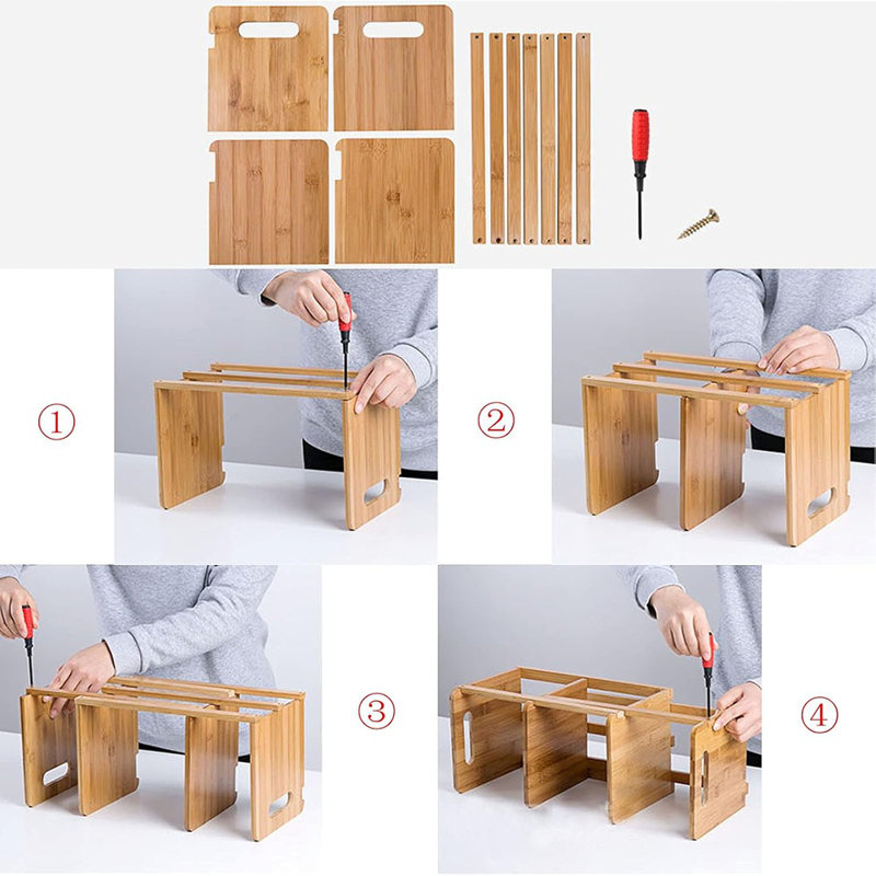 George Oliver Desktop Bookshelf Expandable Desktop Organizer Counter ...