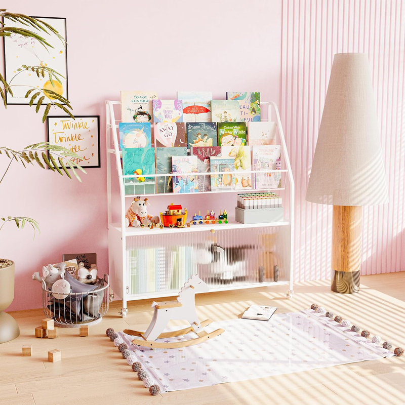 Isabelle & Max™ White Book Shelf Rack Kids Bookcase Magazine Organizer ...